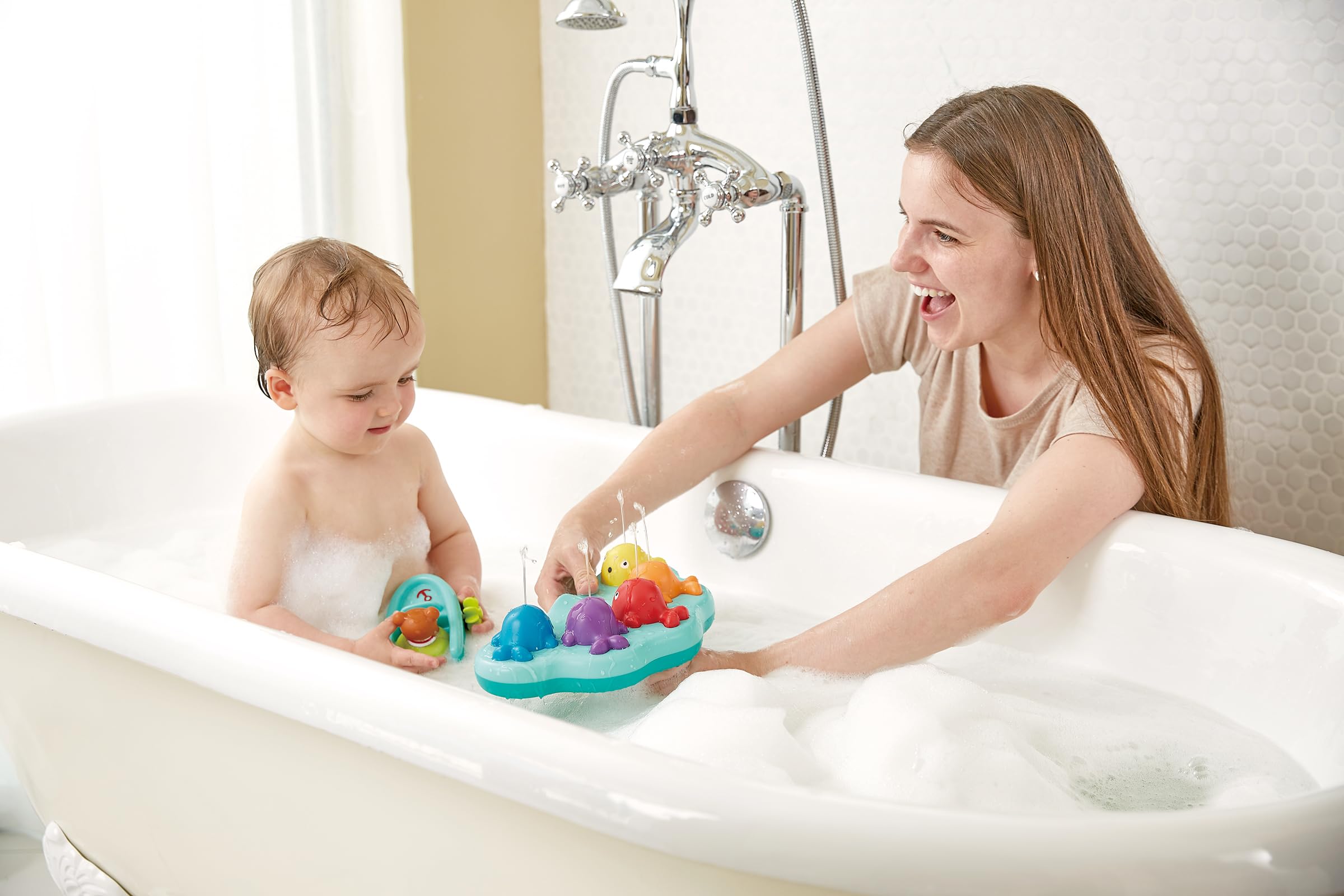 Hape Music Fountain Bath Toy| Whale Bathtub 2 Play Modes Toy with Music| Bathroom Shower Toy for Toddlers