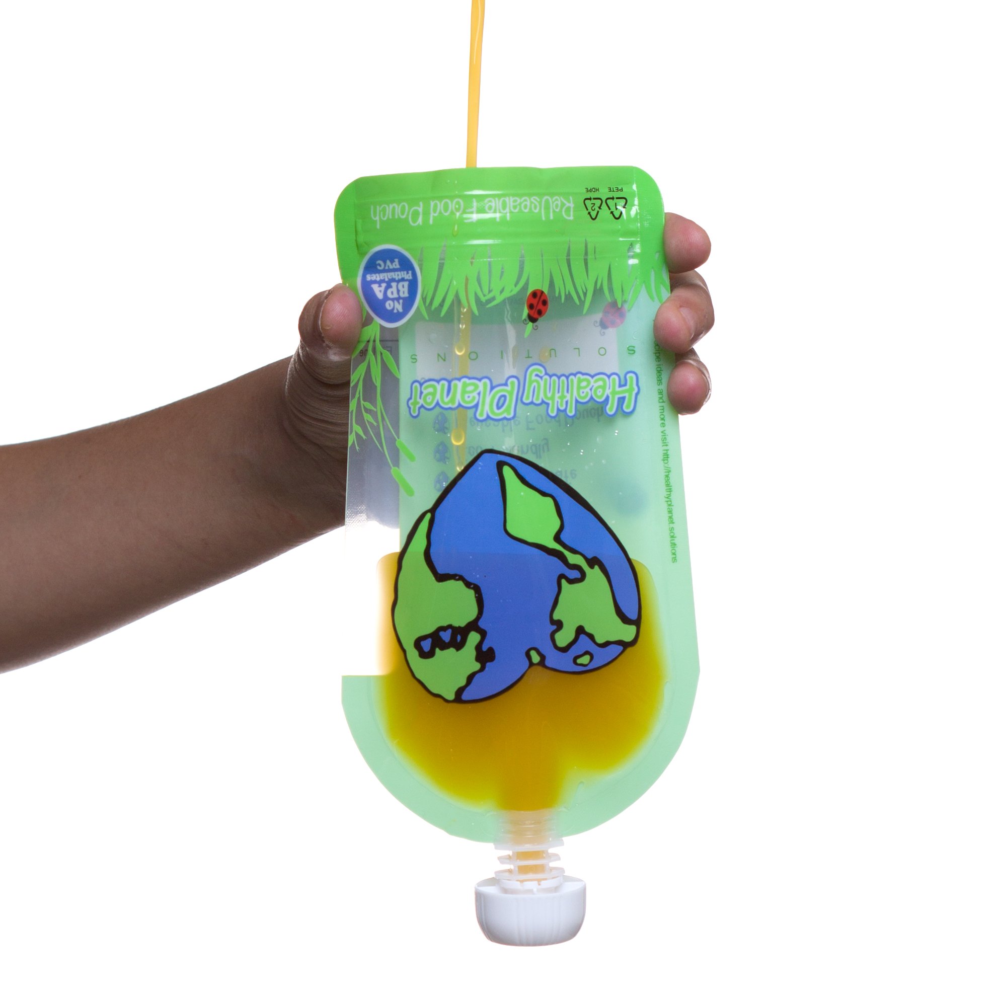 Healthy Planet Solutions Reusable Food Pouches Clear Plastic Storage | Washable Freezable Refillable Resealable | Double Leak Proof Zipper | Excellent Baby Food Storage