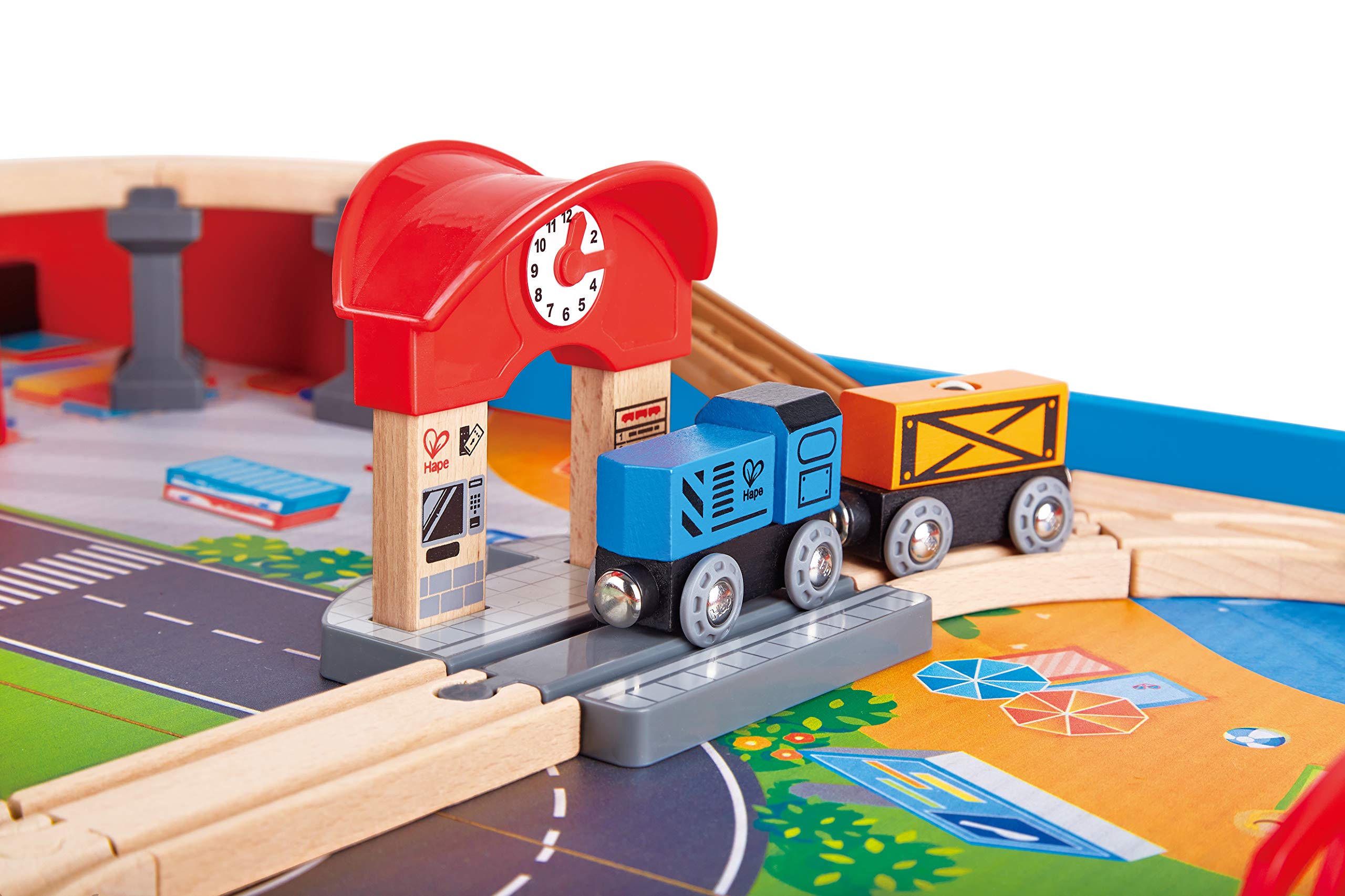 Hape Wooden Blue Foldable Ride-on Train Table