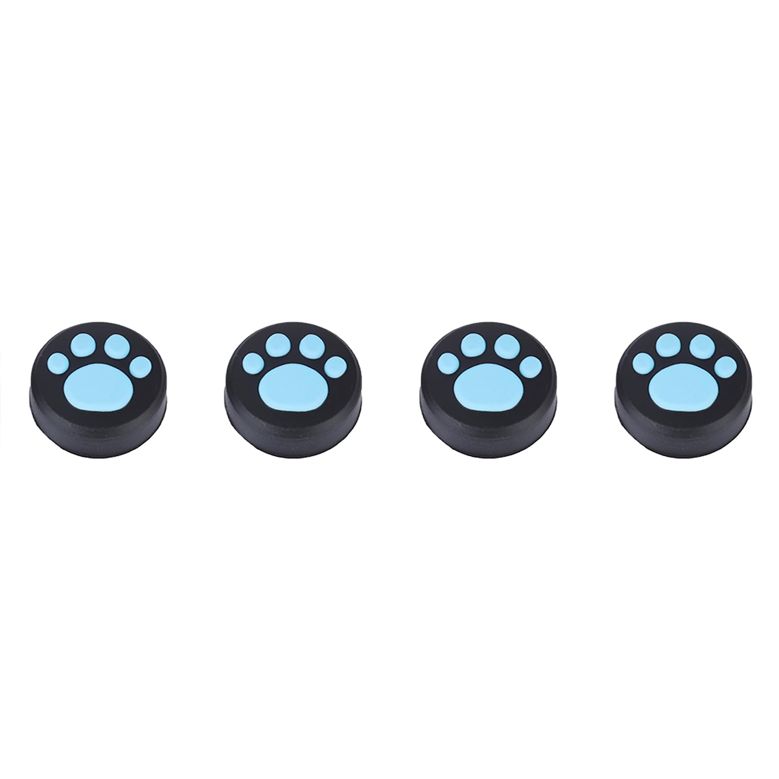 Hakeeta 4 PCS Replacement Cute Cat's Paw Silicone Controller Joystick for PS3/PS4 Thumb Stick Joystick Grips for Switch Pro/PS4/PS3/ONE/360 Handle 4 Colors (Blue)
