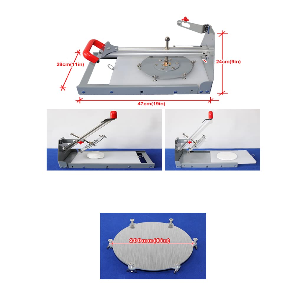 HayWHNKN Pizza Dough Press Machine Dough Pastry Manual Press Machine 3-25mm Thickness Adjustable with Handle Lever Design