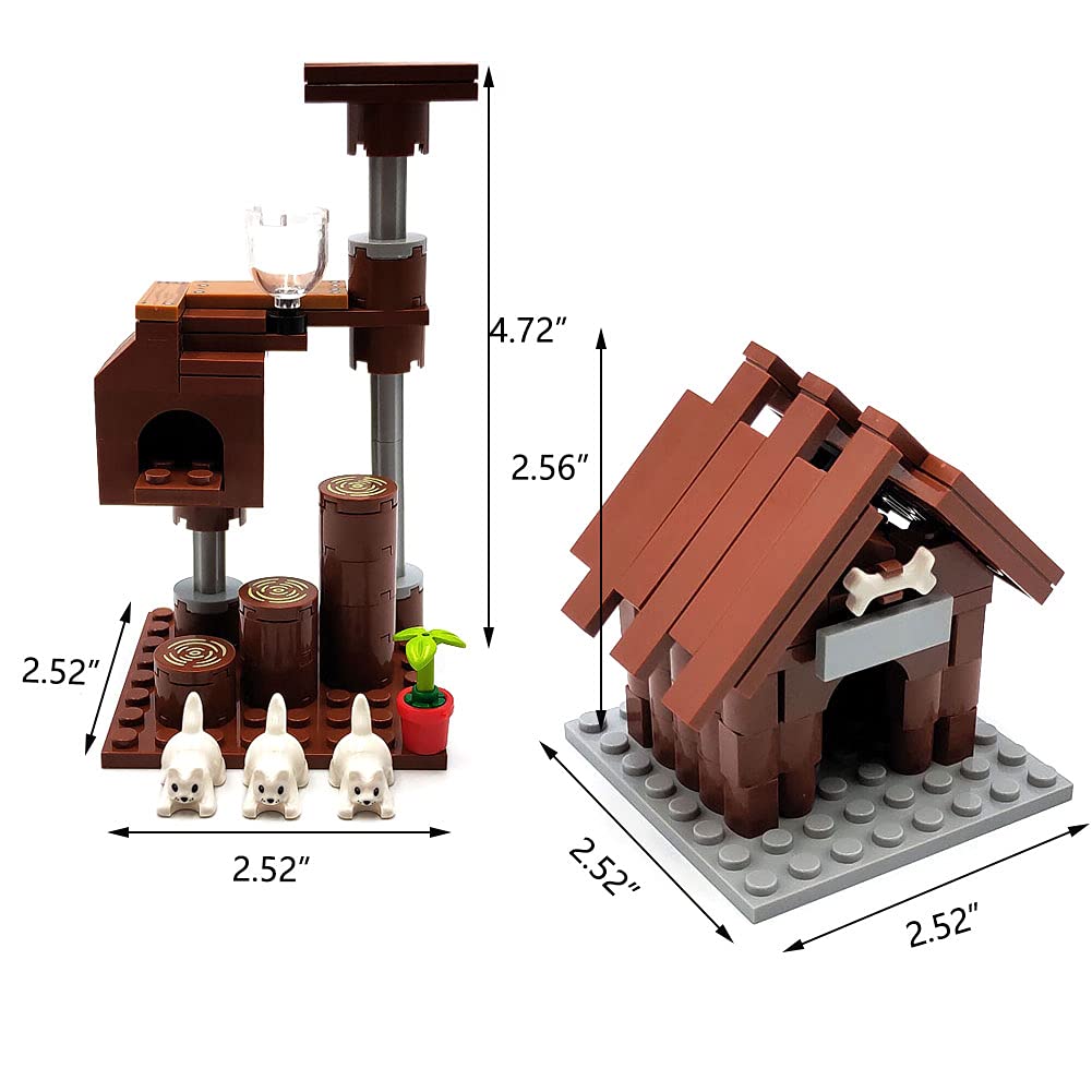 dspitwod Building Block Toys Sets for Girls Boys 6-8-12 Cat Tower Dog Kennel Accessories Brick Blocks for Kids Compatible for Mini Figure Major Brands