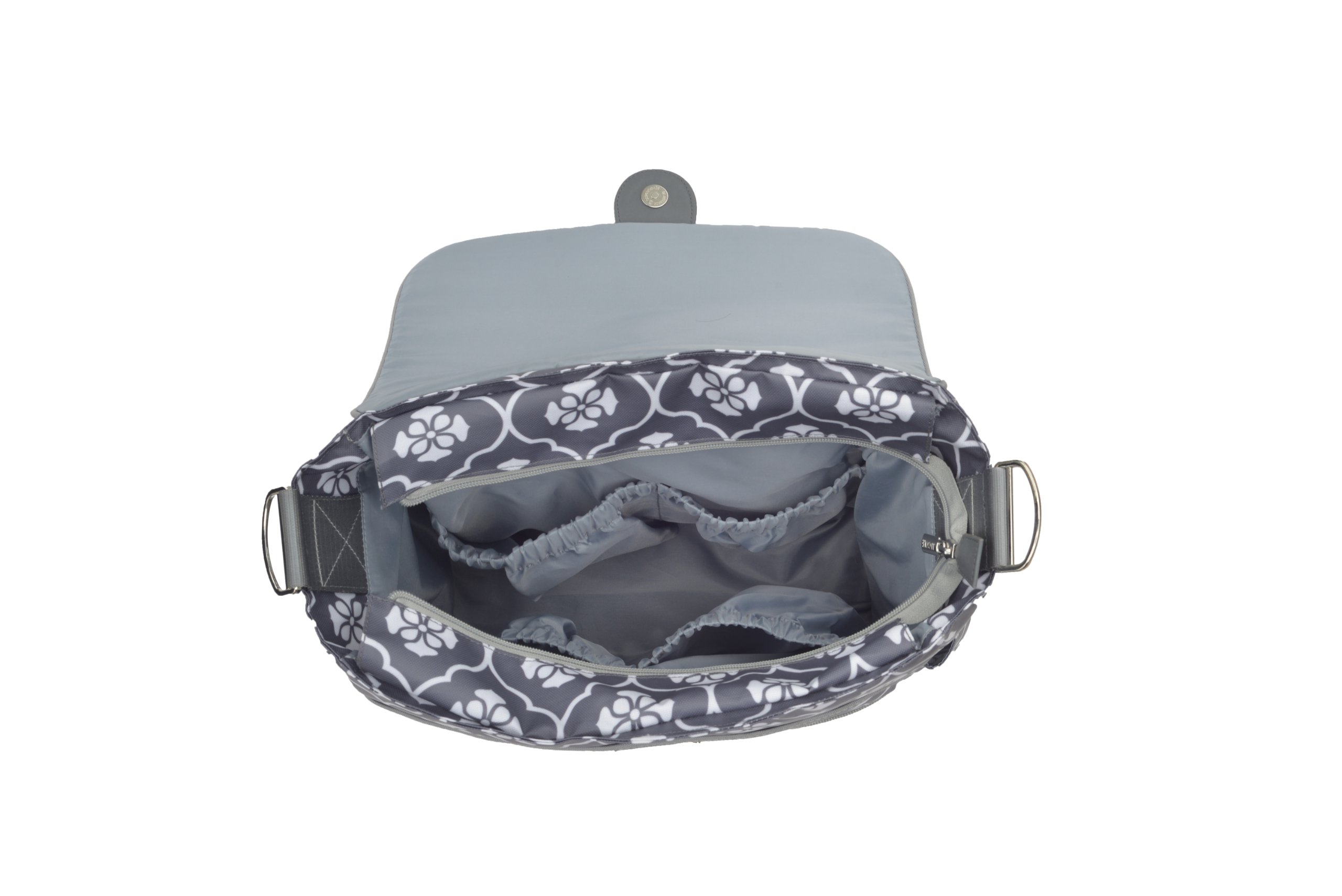 JJ Cole Backpack Diaper Bag, Gray Floret