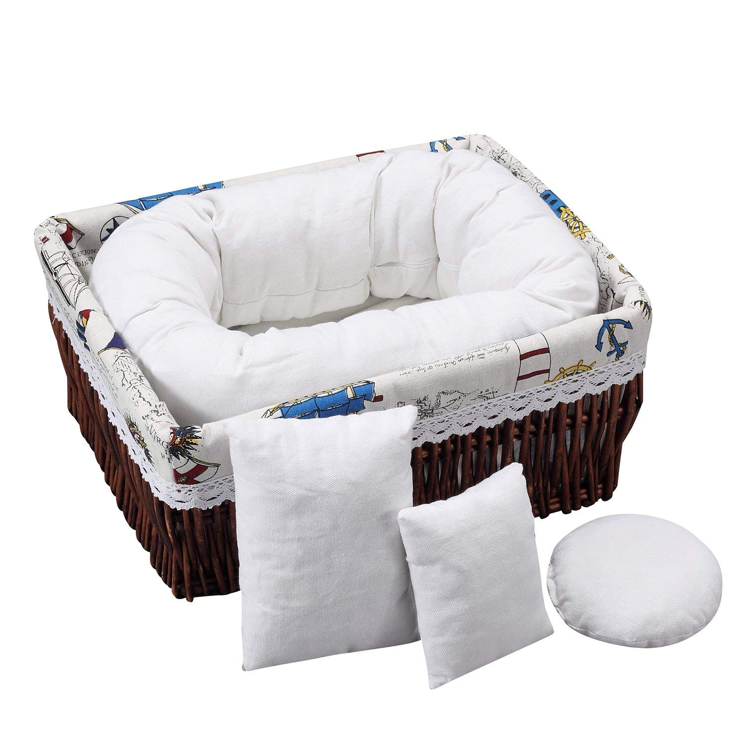 Sunmig 4 PC Newborn Baby Photography Wheat Donut Posing Pillow Basket Filler Baby Photo Prop White