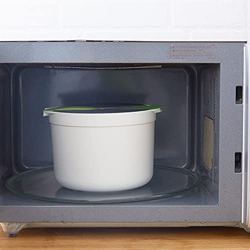 Kitchen Cookware, Microwave Rice Cooker, 2L Food Grade PP Material Rice Spoon Lid Strainer Steaming Pot Rice Cooker Set (Green)