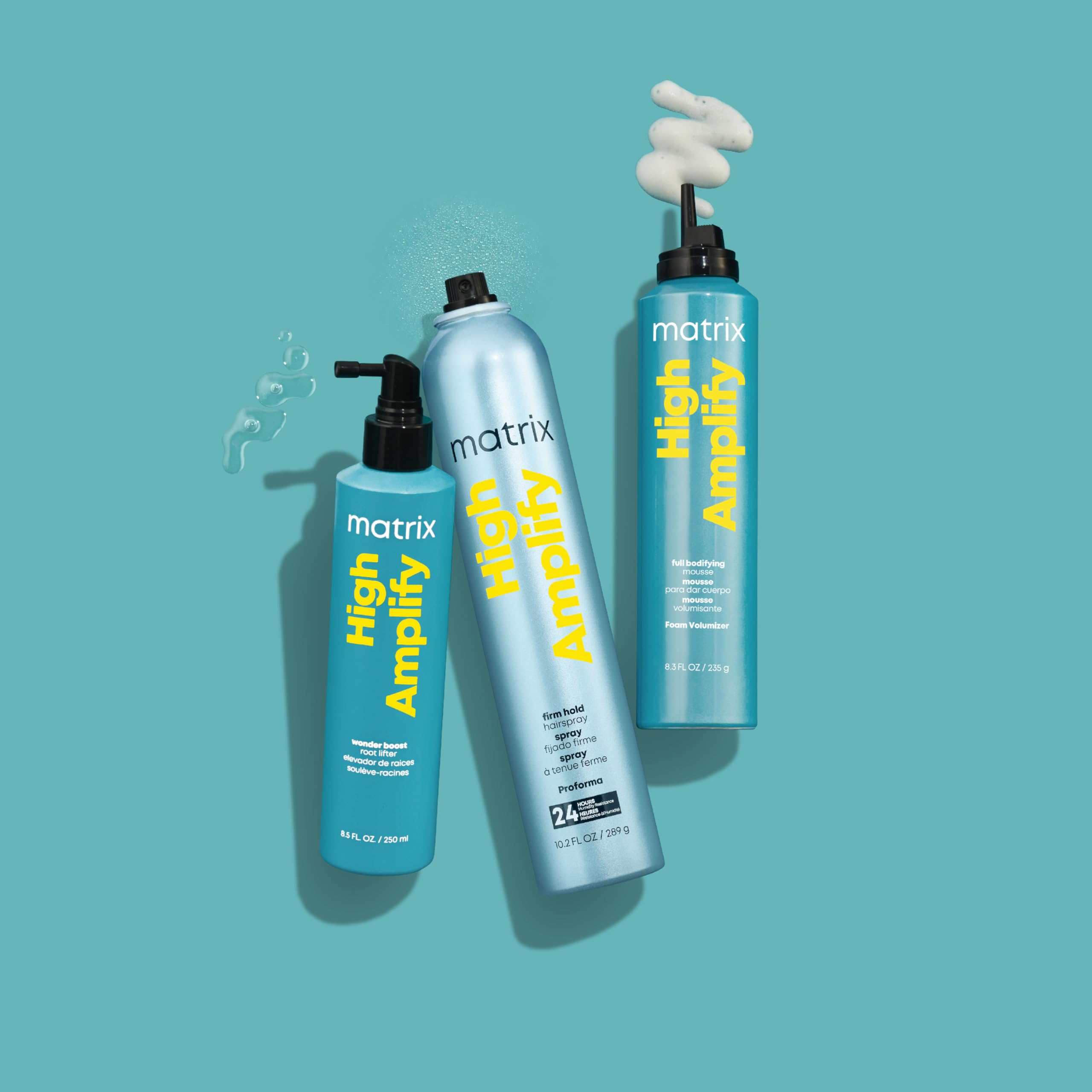 Matrix High Amplify ProForma Firm Hold Hairspray - Adds Intense Volume & Shine, For Fine Hair, Silicone-Free and Vegan, Humidity Resistance, All Hair Types