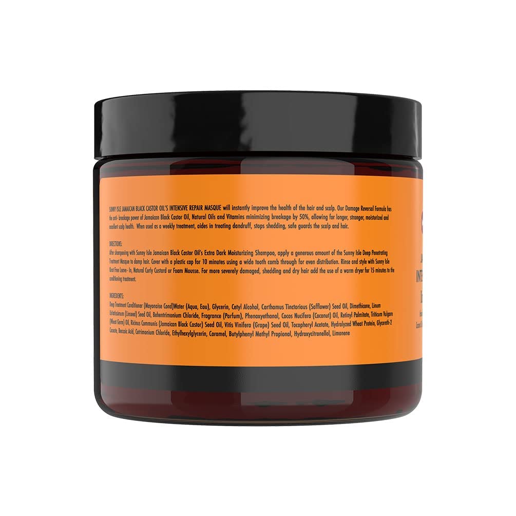 Sunny Isle Jamaican Castor Oil Intensive Repair Masque, Black, Coconut, 16 Fl Oz