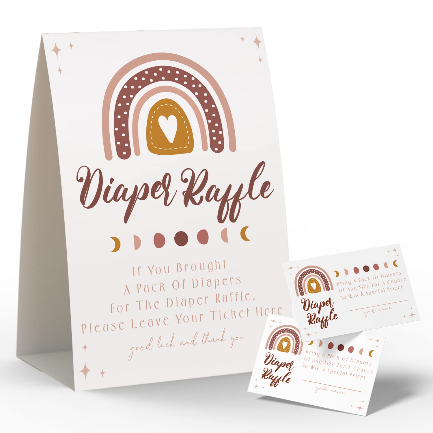 Diaper Raffle Tickets for Baby Shower Sign,Baby Shower Invitations with Diaper Raffle Cards - Baby Shower Games for Girl(1 Sign with 50 Raffle Tickets) Toctose009