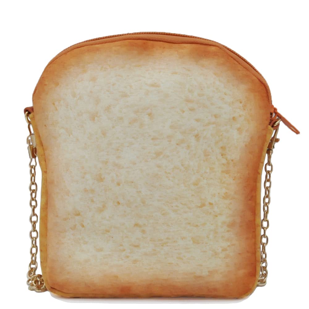 Cute Butter Toast Shoulder Bag, Plush Food Cossbody Handbag for Women, Phone Purse Messenger Bag