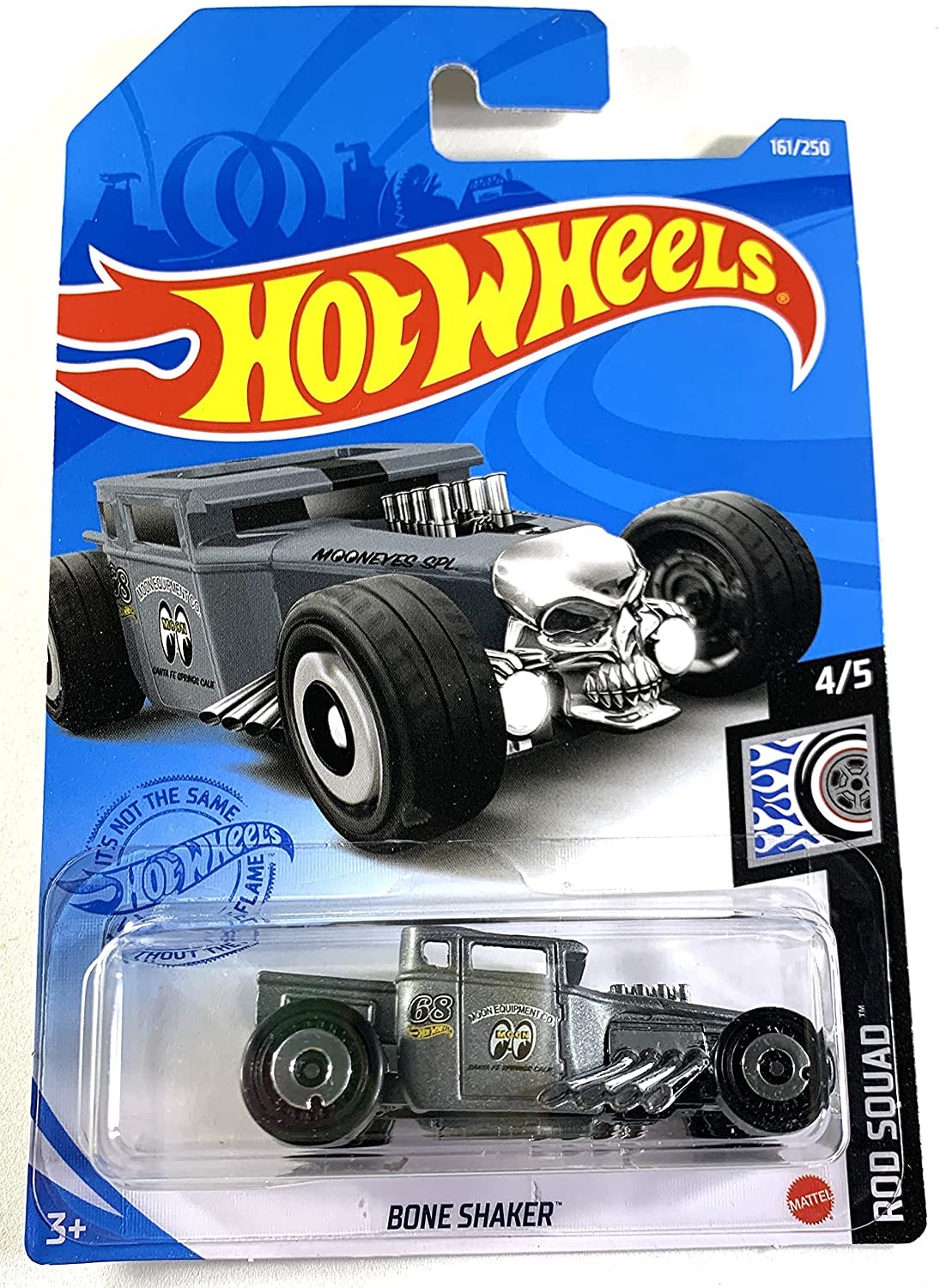 Hot Wheels 2021, Bone Shaker Moon Eyes Gray, Rod Squad 4/5, 161/250