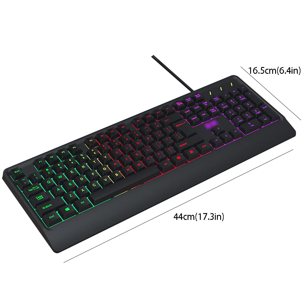 BBFQL Computer Keyboard Home Wired Keyboard Gaming Keyboard and Mouse Set USB Keyboard Ergonomic Keyboard