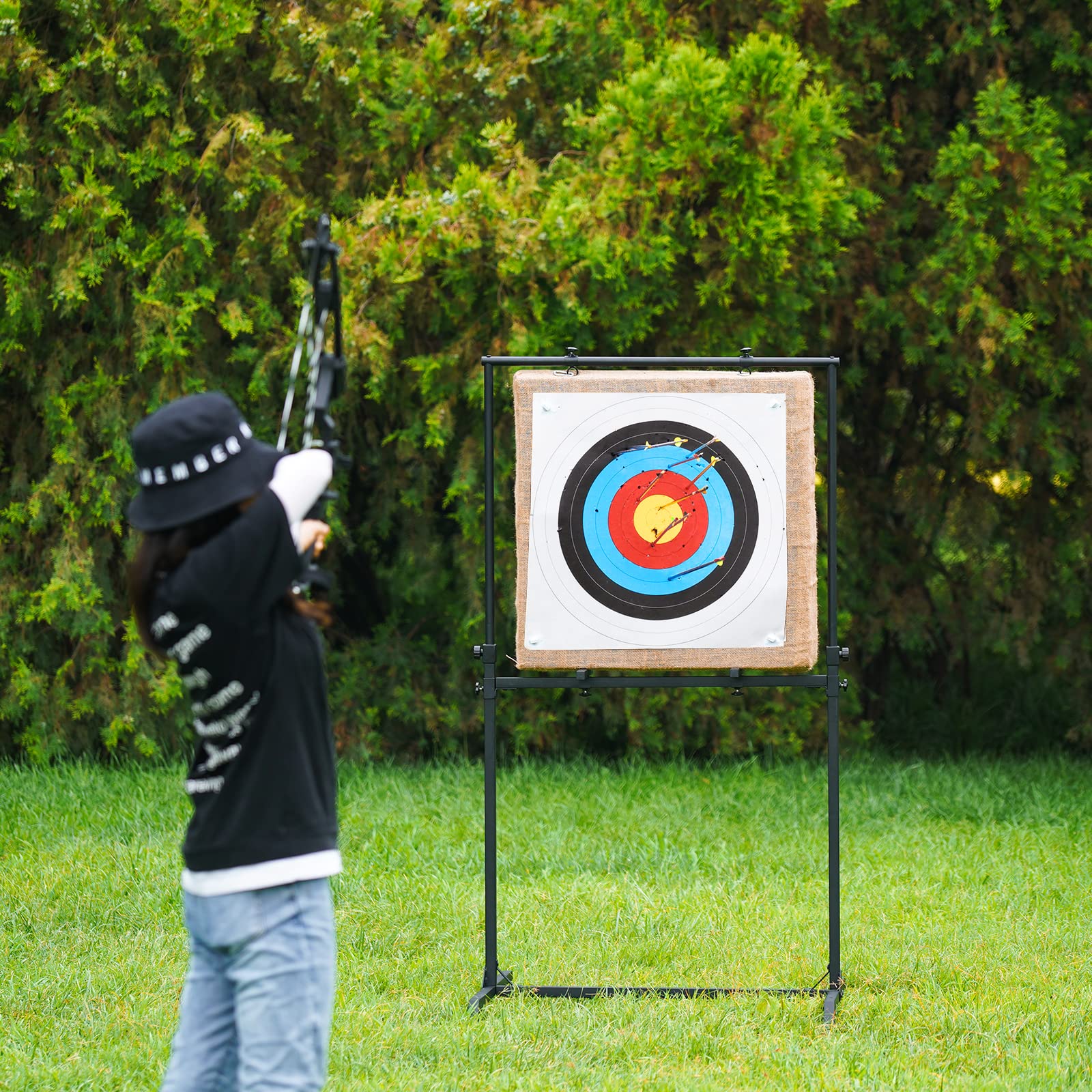 Aimdor Archery Target Heavy Duty Target 27 inch Solid Straw Target Laminated Arrow Target Square Target Practice Target for Compound Bow Crossbow and Recurve Bow