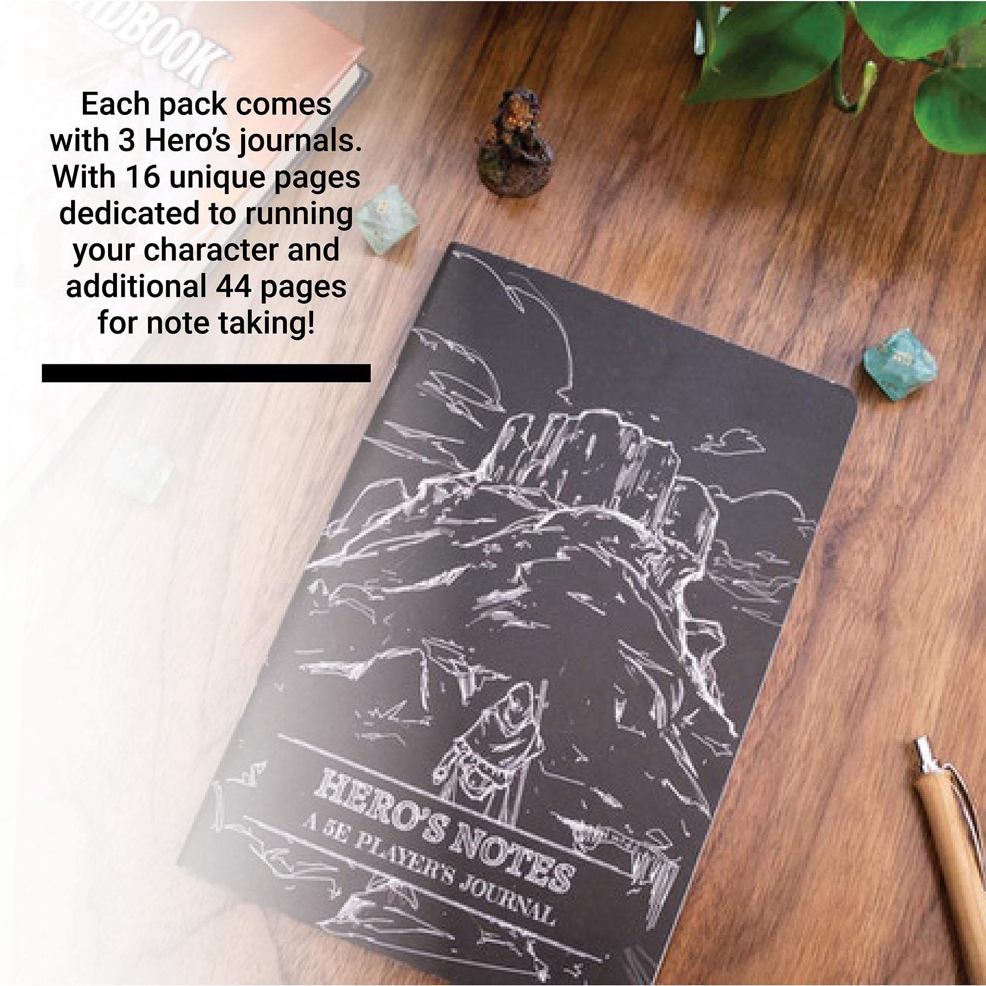 DUNGEON CRAFT Players Journals Detailed RPG Character Notebook: Green, for Dungeons and Dragons Fifth Edition Roleplaying Campaign Notebook - 3 Pack 5.63x8.27 Inch