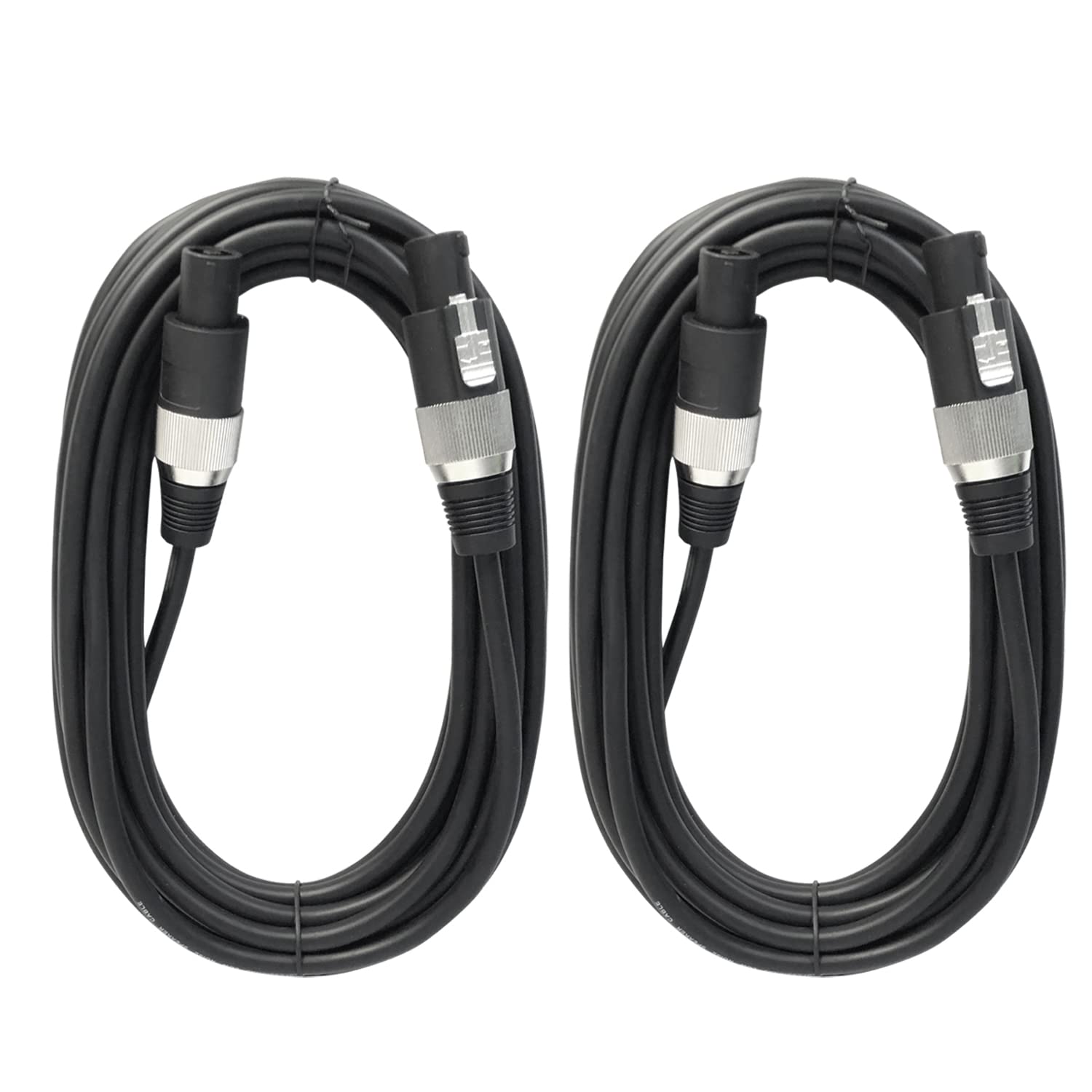 ASNIGBAX Speakon Cable 15 Ft -2 PCS, Speakon to Speakon Professional Speaker Cable True 14AWG
