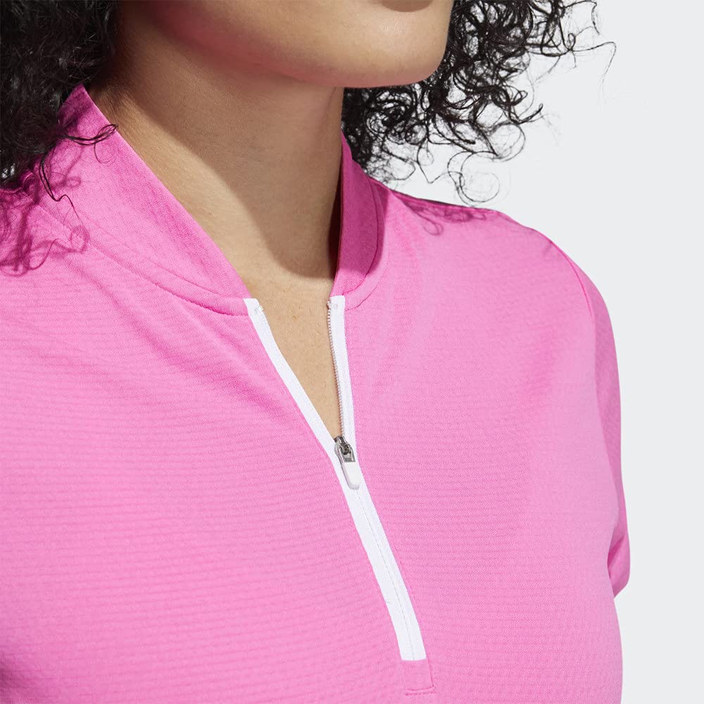 adidas Golf Women's Heat.RDY Primegreen Polo Shirt, Pink, Medium