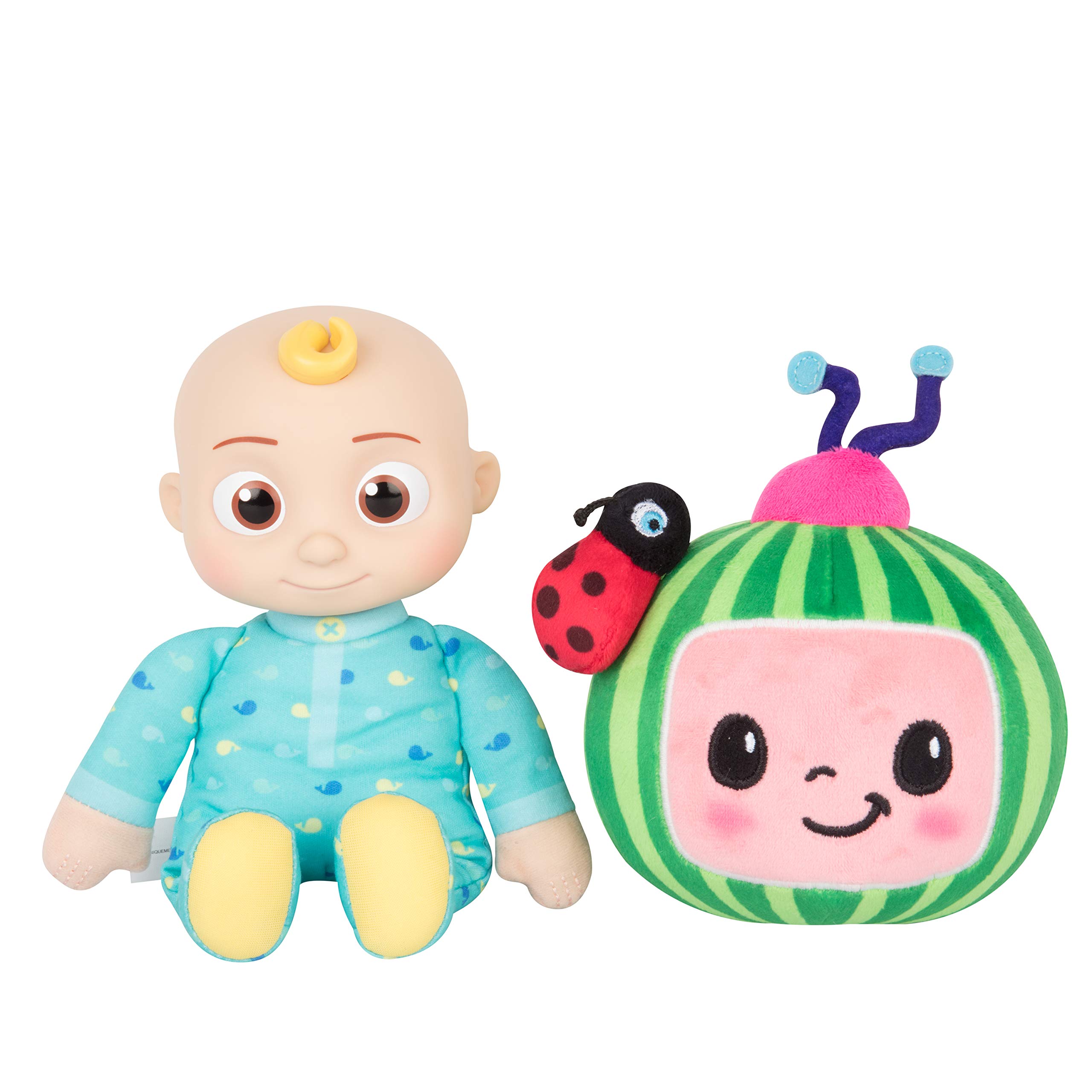 CoComelon 8-Inch JJ & Melon Plush 2-Pack - Officially Licensed - Soft Squishy Stuffed Animal Doll Toy Figures - Easter Basket Stuffer Gift for Kids, Boys, Girls, Toddlers, Preschoolers - Ages 1-3