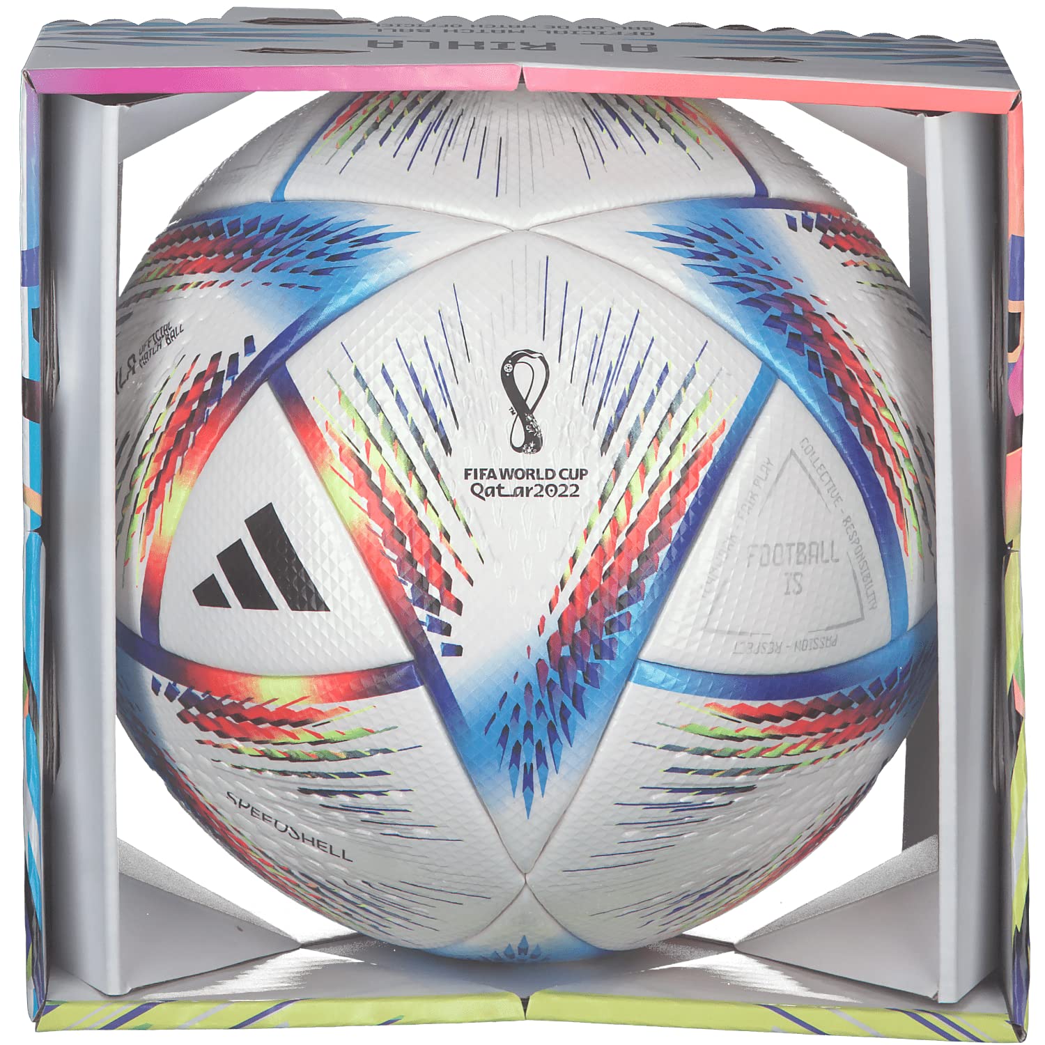 Adidas H57783 Rihla Pro Recreational Soccer Ball Unisex White / Pantone 5