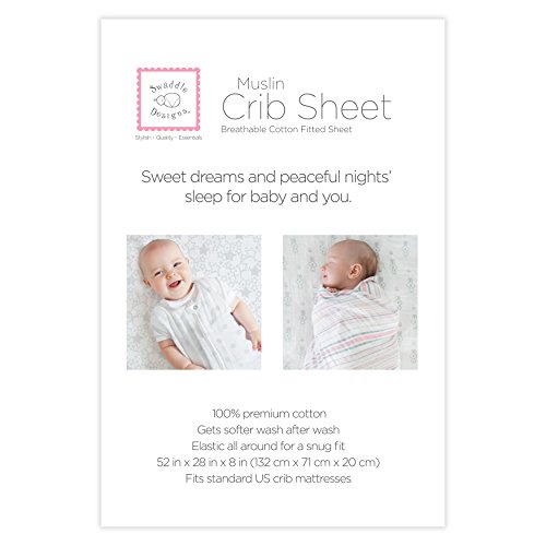 SwaddleDesigns Softest Cotton Muslin Fitted Crib Sheet/Toddler Sheet for Baby Boy & Girl, Blue Forest