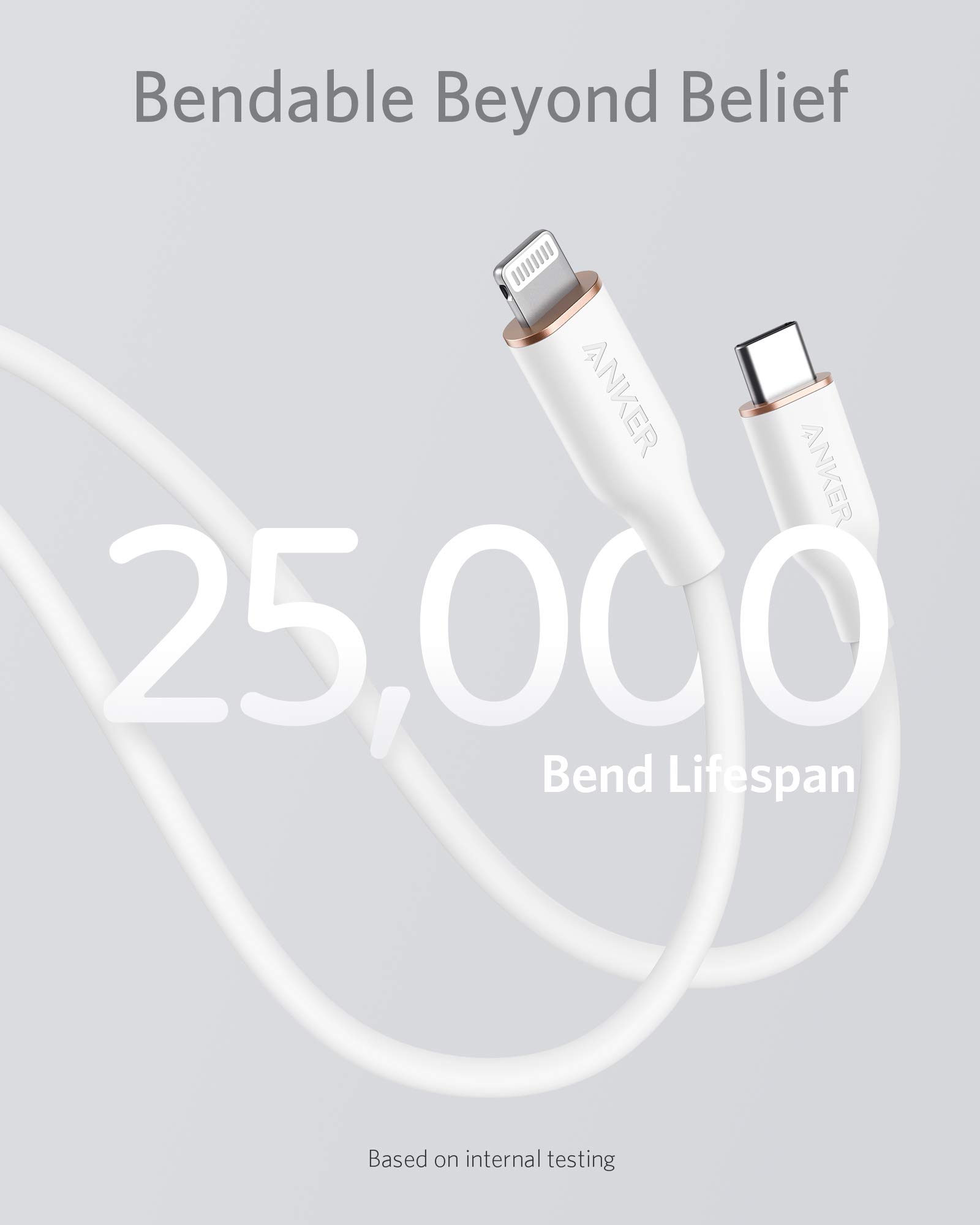 Anker USB-C to Lightning Cable, 641 Cable (6ft), MFi Certified, Powerline III Flow Silicone Fast Charging Cable & Anker USB C GaN Charger 30W, 511 Charger (Nano 3), PIQ 3.0 Foldable PPS Fast Charger(W