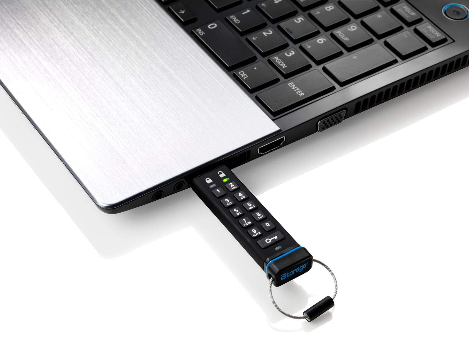 iStorage datAshur 4 GB Secure Flash Drive - Password Protected, Dust and Water Resistant, Portable, Military Grade Hardware Encryption USB 2.0 IS-FL-DA-256-4