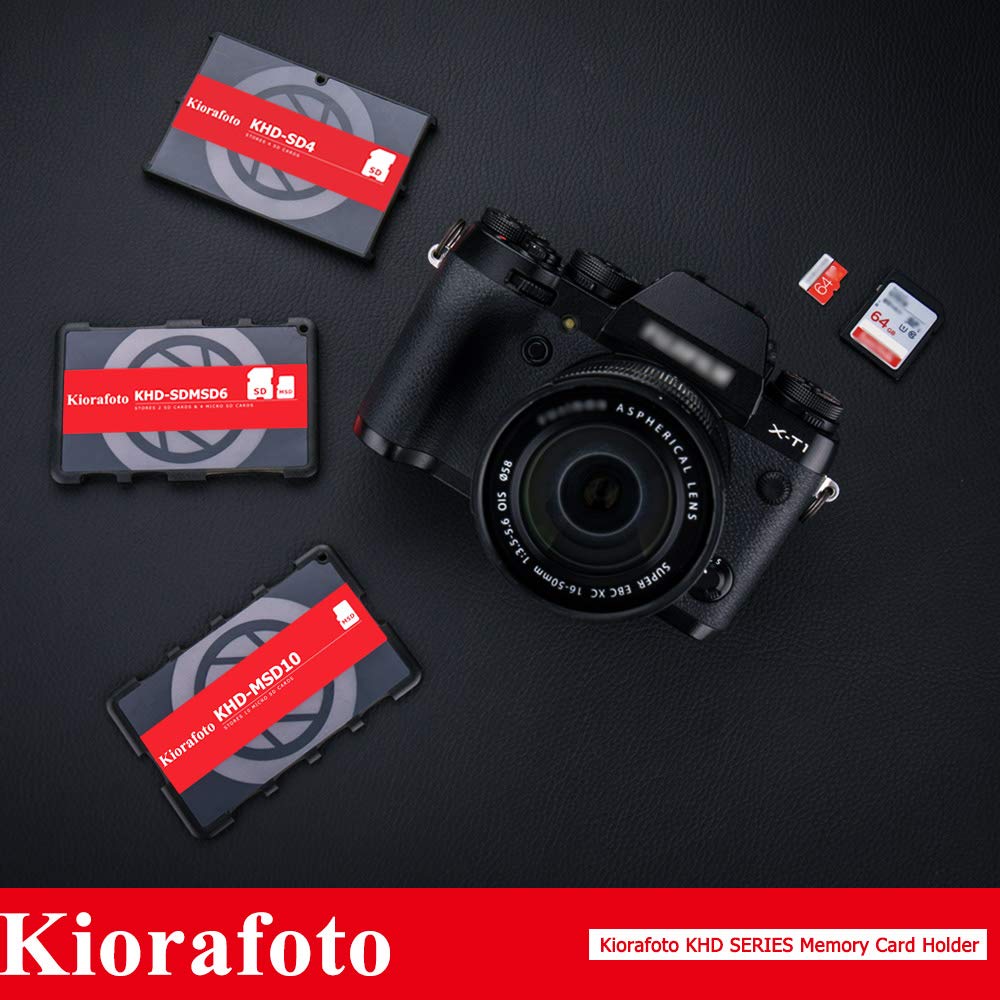 Kiorafoto KHD-MSD10 Easy Carry 10 Slots Slim Credit Card Size Lightweight Portable TF MSD Microsd Memory Card Case Storage Keeper Holder for 10 TF MSD Microsd Microsdhc Microsdxc Memory Cards Oganizer