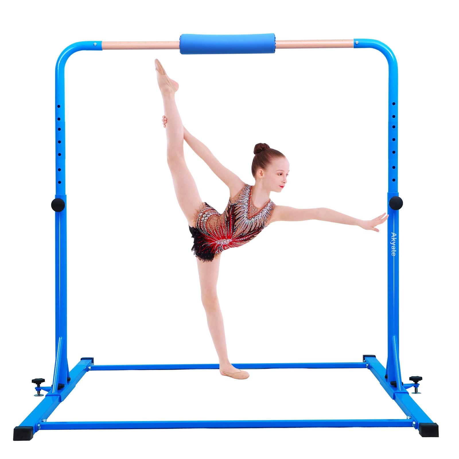 Akyate Gymnastics Bar, Expandable Gymnastics Kip Bar, Kip Training Bar for Home, Gymnastic Horizontal Bars (Blue)