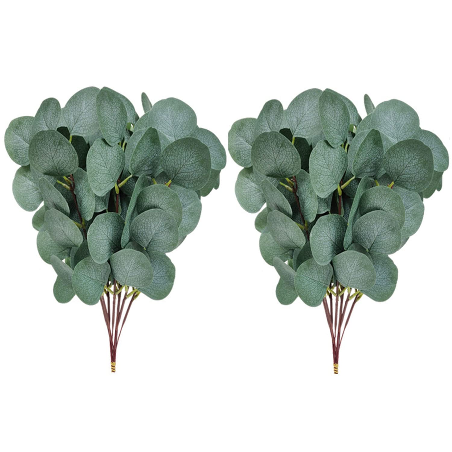 CYOIDAI Silk Eucalyptus Stems Picks Spray Fake Greenery for Garden Wedding Home Outdoors Decorations, 20 Pack