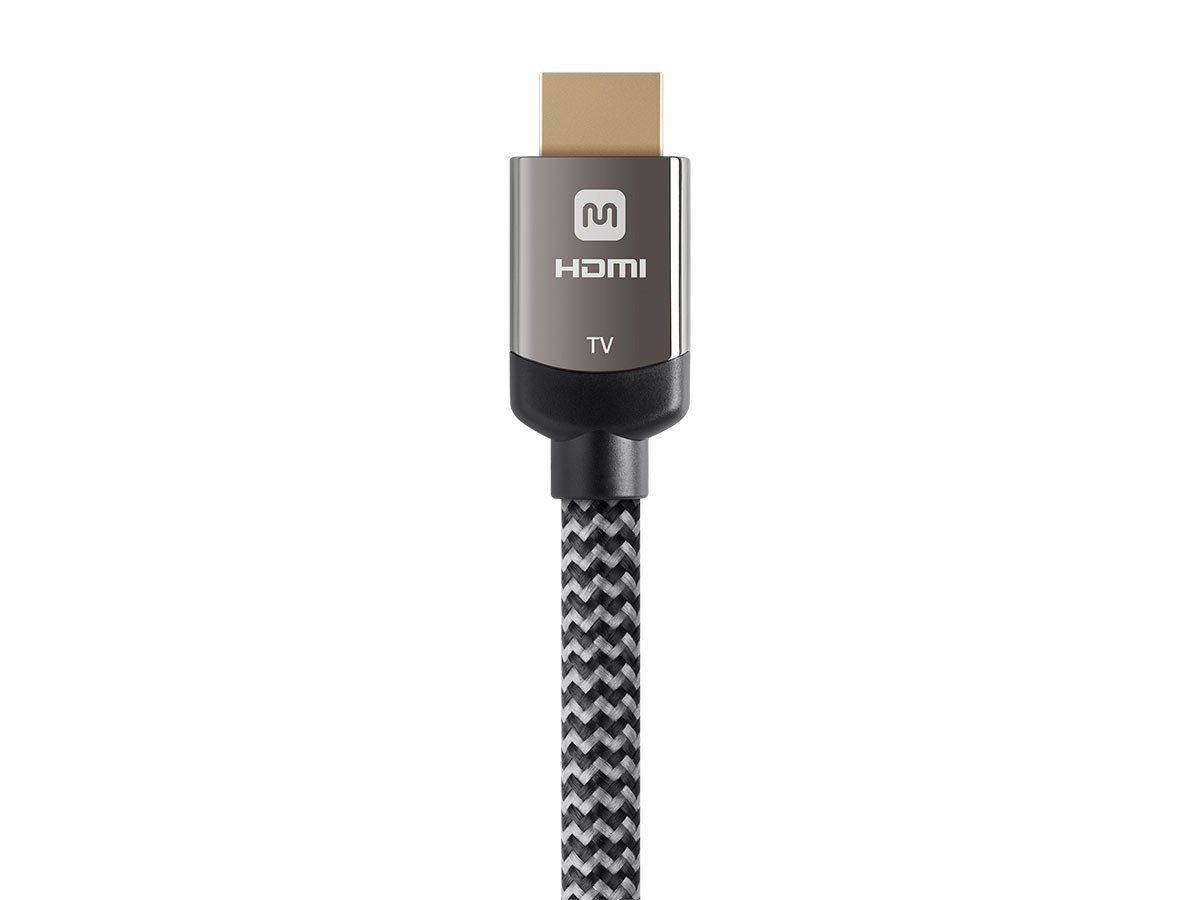Monoprice 4K High Speed HDMI Cable - Braided - 4K@60Hz, 18Gbps, HDR, CL3 In-Wall Rated, 50ft, Grey