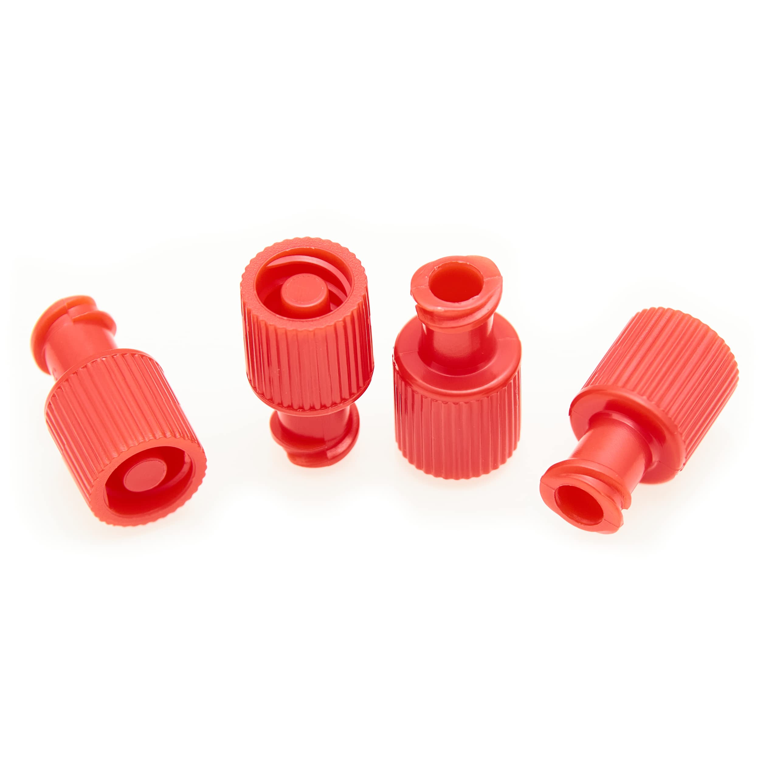 Dispense All - DMF Cap - Dual Male-female Luer Lock Cap, Non-sterile (Red, 100)