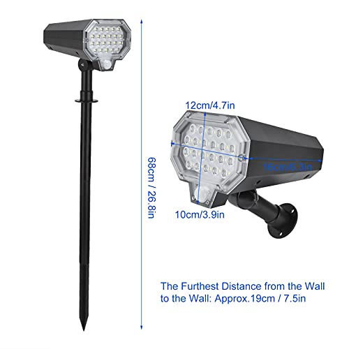 Haowecib Solar Lawn Light, Powerful Solar Wall Lamp 4 Working Modes Rainproof Dustproof for Lighting for Courtyard Garden for Home for Decoration