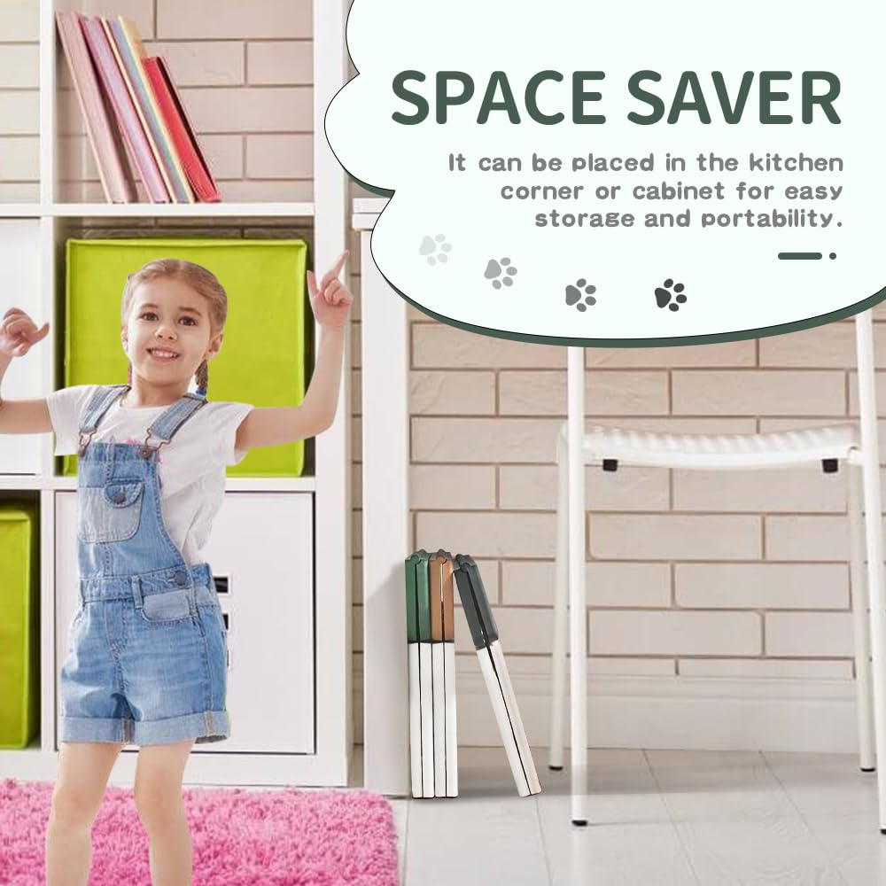 CasaZenith Step Stool Foldable, 9'' Folding Step Stool for Kids & Adults 300 Lb Capacity, Lightweight Small Collapsible Step Stool with Handle, Stepping Stools Suitable for Kitchen Bathroom (Gray)