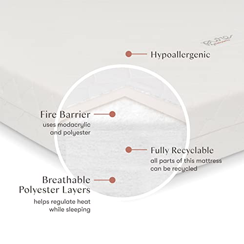 Babyletto Pure Core 4" Midi Crib Mattress, Hybrid Waterproof Cover, Lightweight, Greenguard Gold Certified