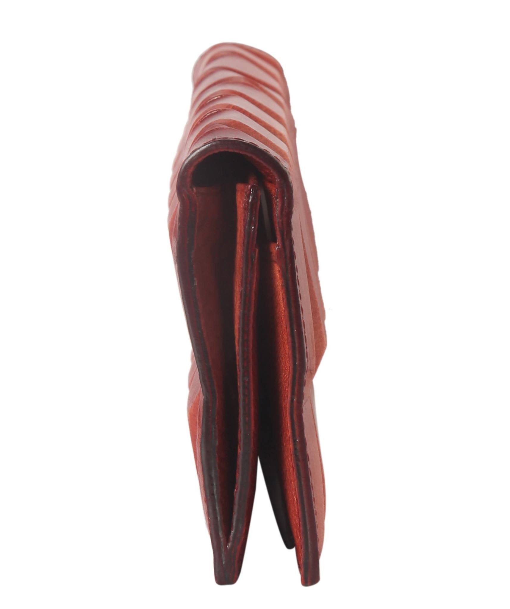 Diophy Genuine Leather Solid Chocolate Style Snap Wallet 8306