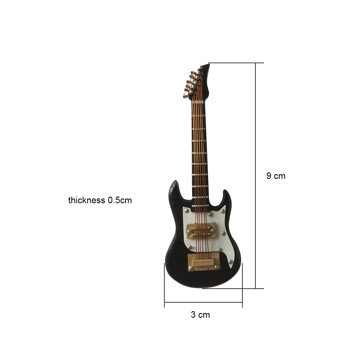 ALANO 9cm Black Electric Guitar Ornament Mini Guitar Model Musical Ornaments(GE7B-9)