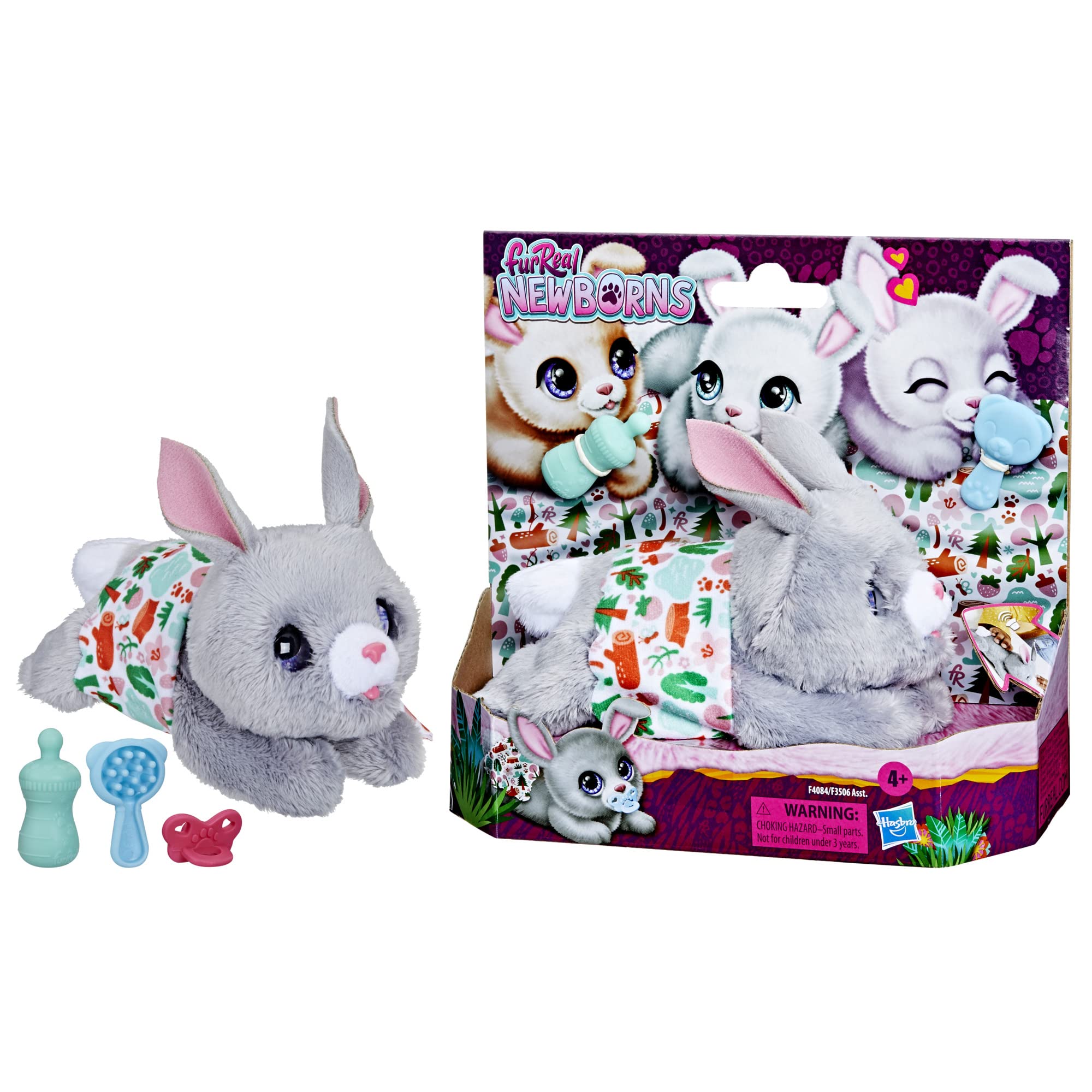 FurReal Hasbro Newborns Puppy Interactive Animatronic Plush Toy: Electronic Pet with Sound Effects and Closing Eyes,for Kids Ages 4 and up