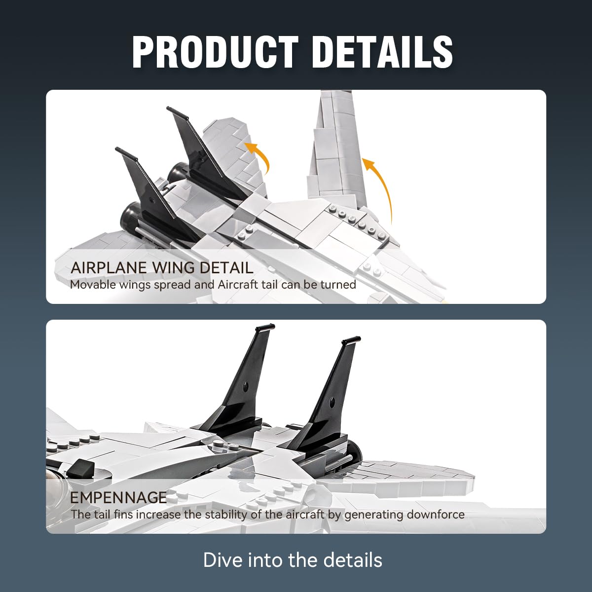 DAHONPA F-14D Fighter Tomcat Military Army Airplane Building Bricks Set with 1 Figure, 404 Pieces Air-Force Build Blocks Toy, Gift for Kid and Adult.