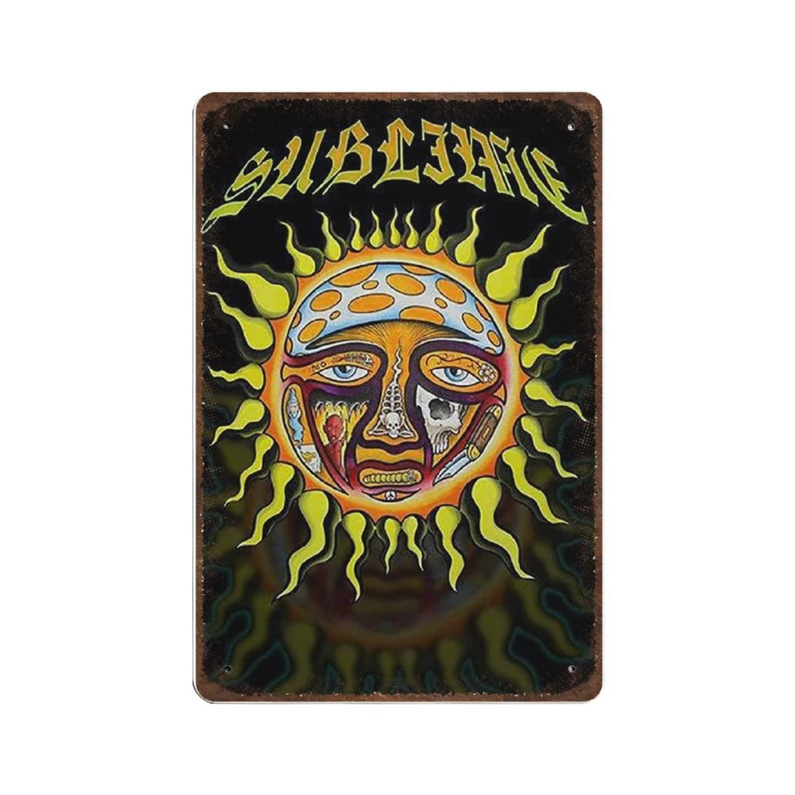 DAIERCY Vintage Thick Metal Tin Sign-Aquarius Sublime Sun Tin Sign-Novelty Posters，Home Decor Wall Art，Funny Signs for Home/Kitchen/Garage/Man Cave，Size 8x12 inches