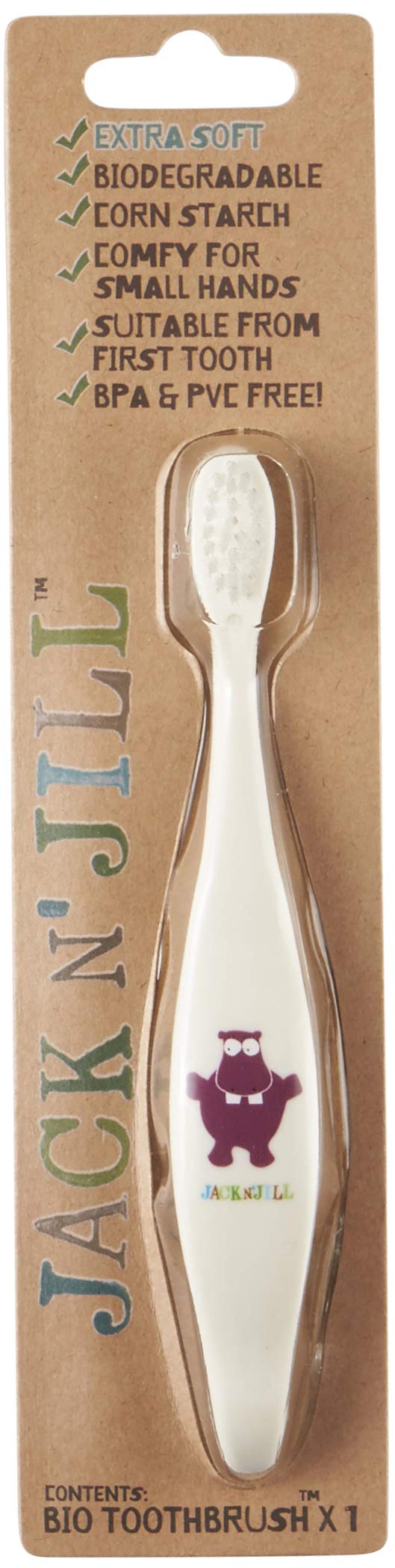 Jack N' Jill Bio Toothbrush (TM) Compostable & Biodegradable Handle HIPPO