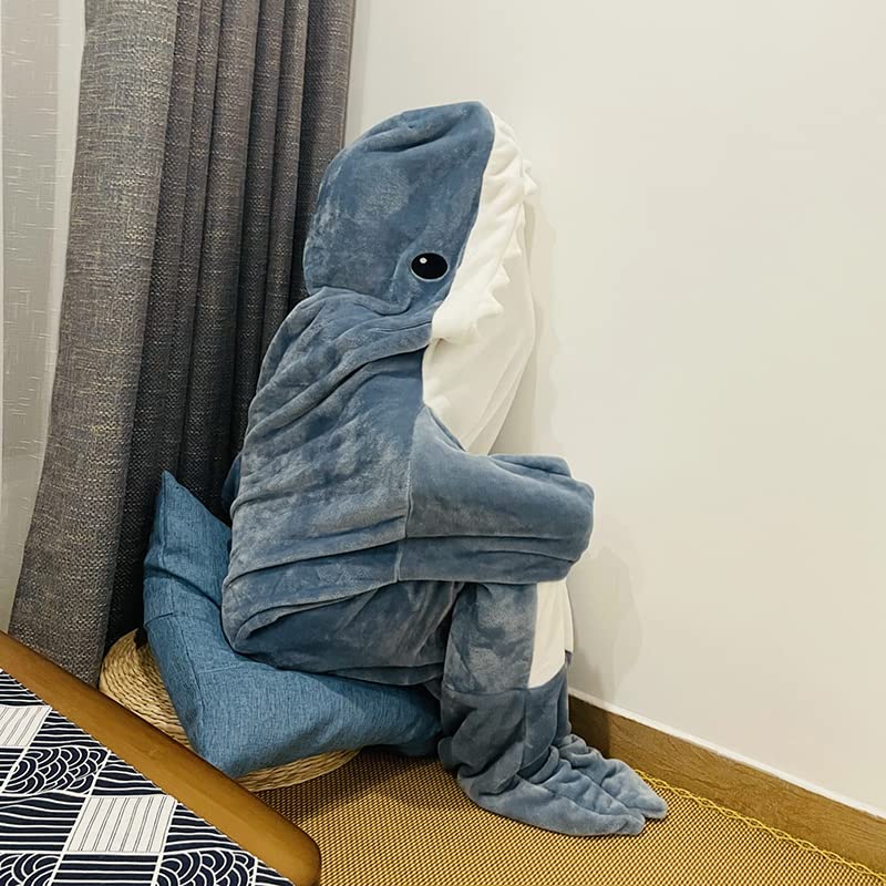 SunBritly Shark Blanket Kids Shark Sleeping Bag Shark Onesie Cosplay Shark Costume Shark Gifts(S,Please refer to the size chart before purchasing)