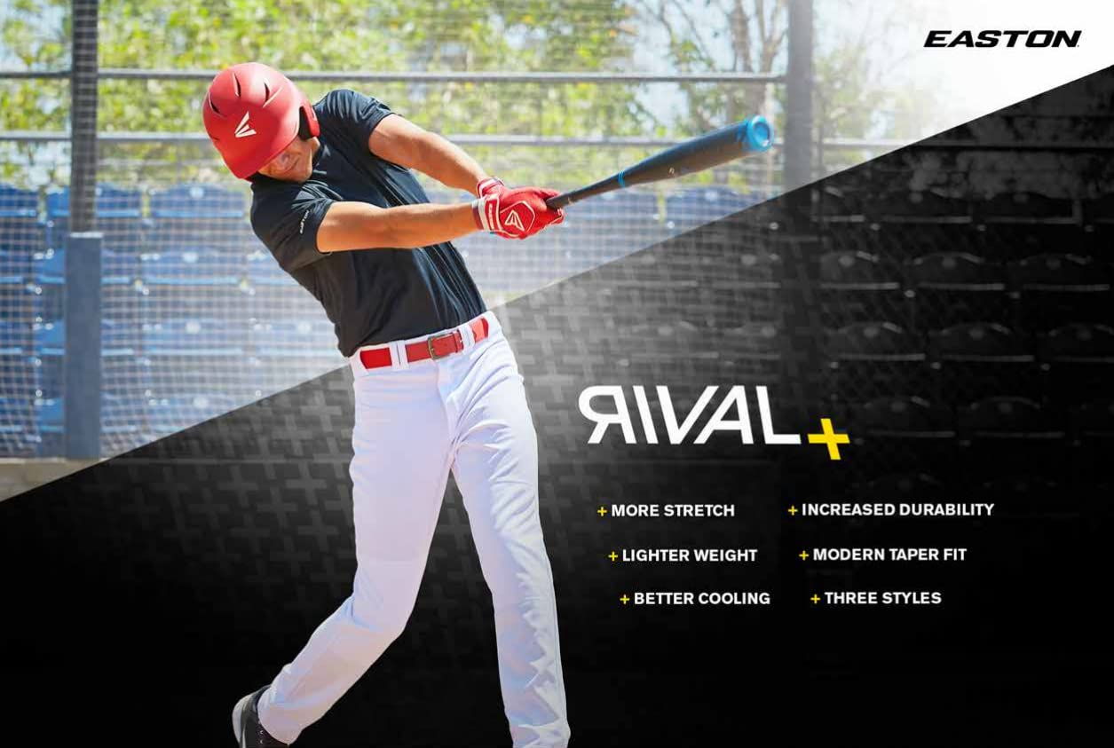 Easton | RIVAL+ Piped Baseball Pant | White/Navy | Adult XXLarge