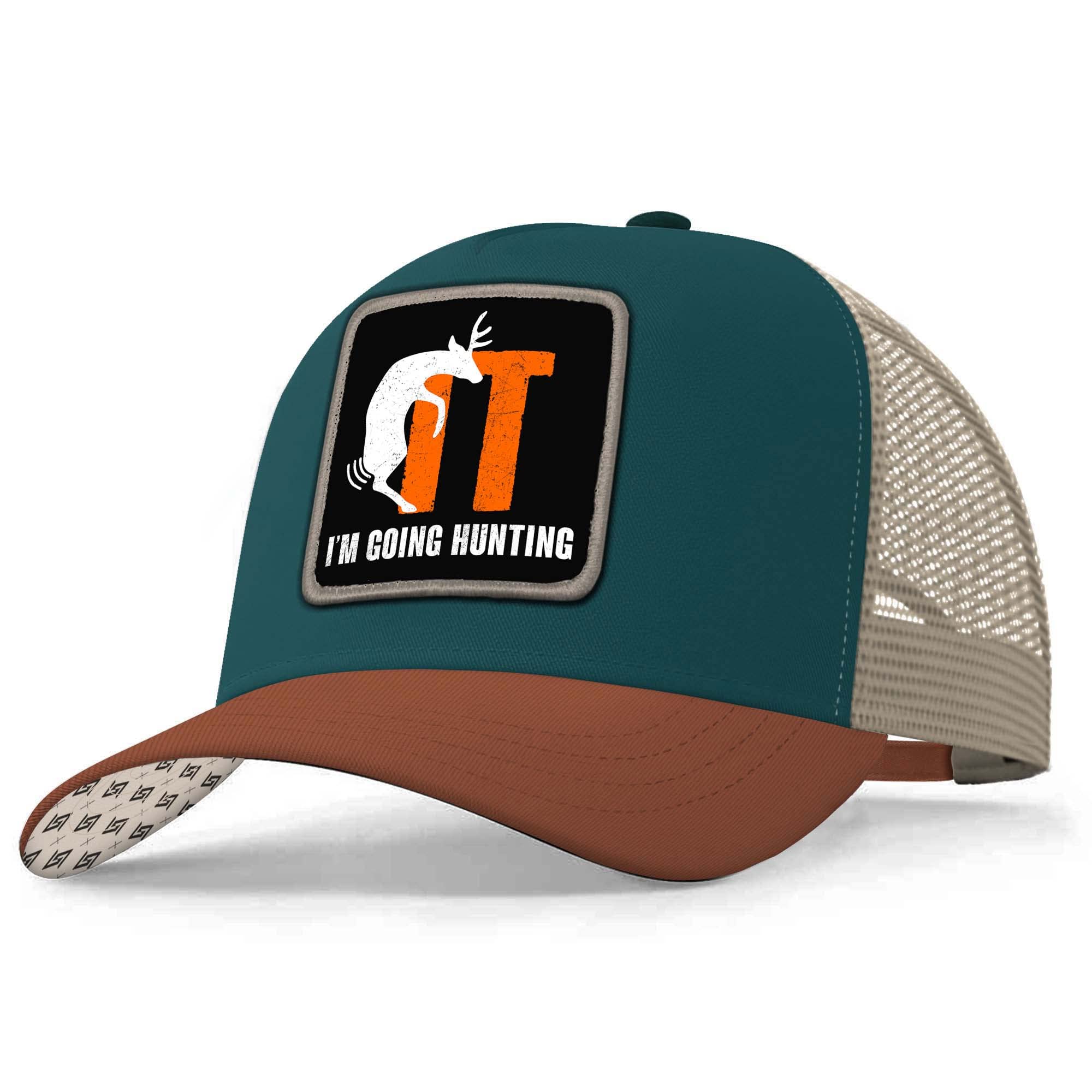Asvance Trucker Hat - Mesh Back Baseball Cap for Mens - Premium Funny I'm Going Hunting Embroidered Hats - Deer Hunting Outdoor Cap Moss Green - Gift for Dad