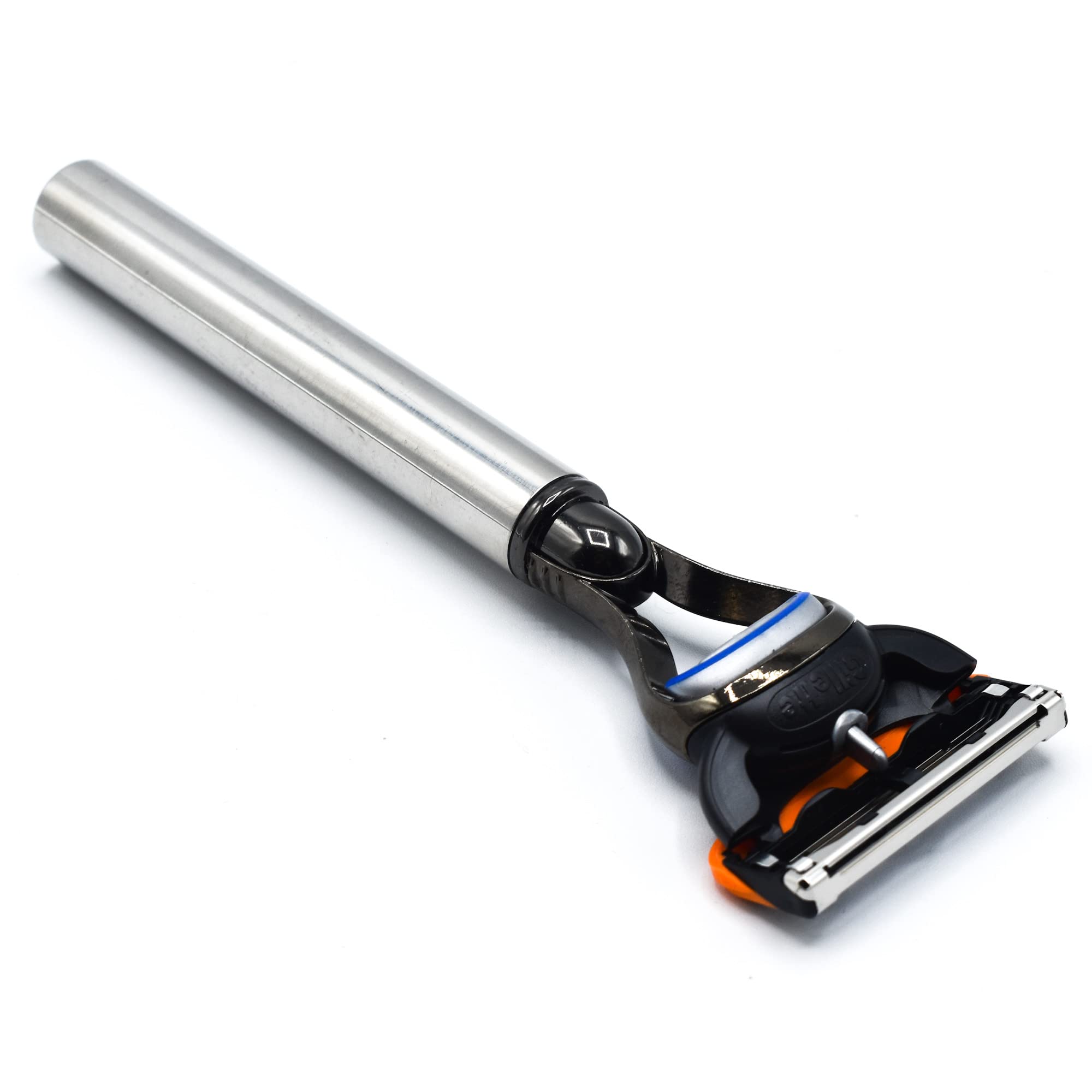 Parker 100% Stainless Steel Handle Gillette Fusion Compatible Razor - 1 Gillette Fusion Blade Included