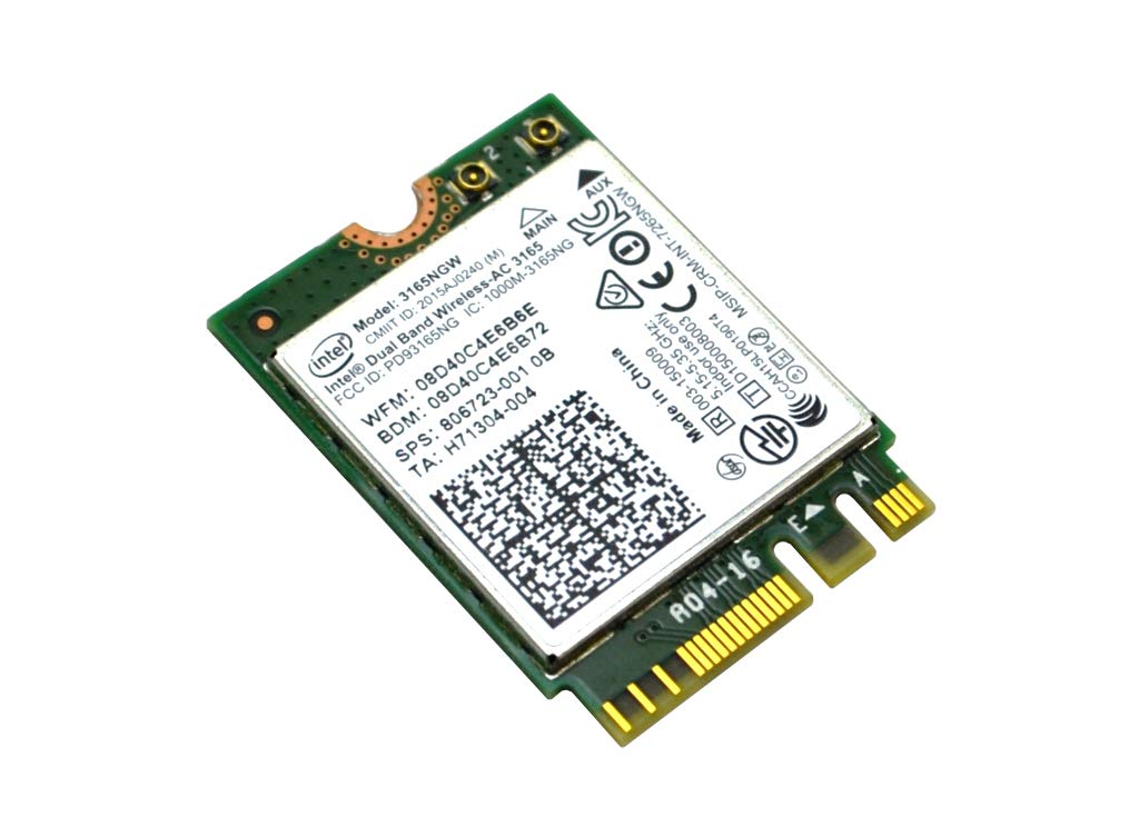 HP 806723-001 Intel Dual Band Wireless-AC 3165 802.11ac, Dual Band, 1x1 Wi-Fi and Bluetooth 4.0 WLAN module (Most of World)
