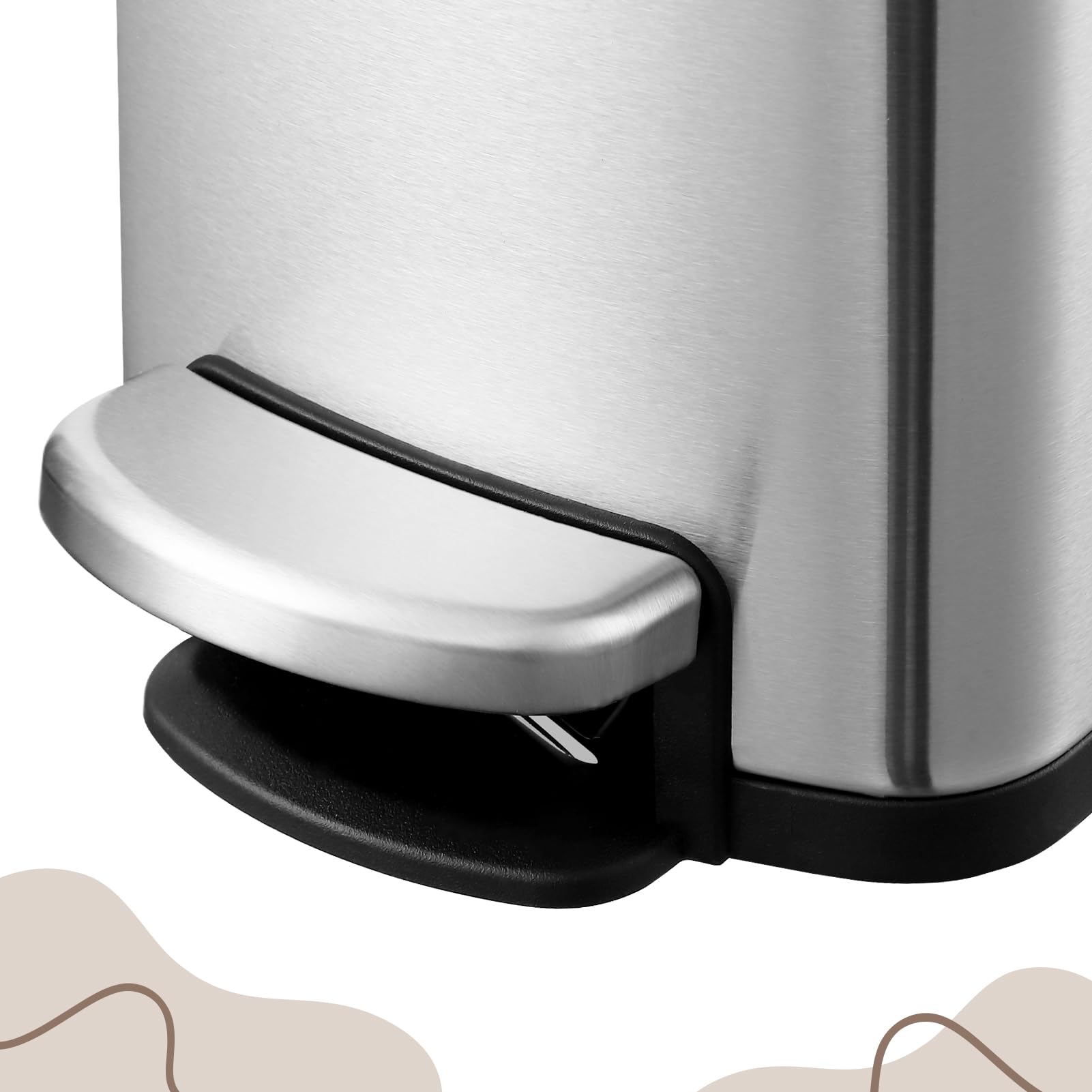 GAOMON 1.6 Gallon Bathroom Trash Can, Small Trash Can with Removable Liner, Narrow Vanity Wastebasket, Easy-Close Lid, Step Pedal Garbage Can for Bathroom, Bedroom, Kitchen