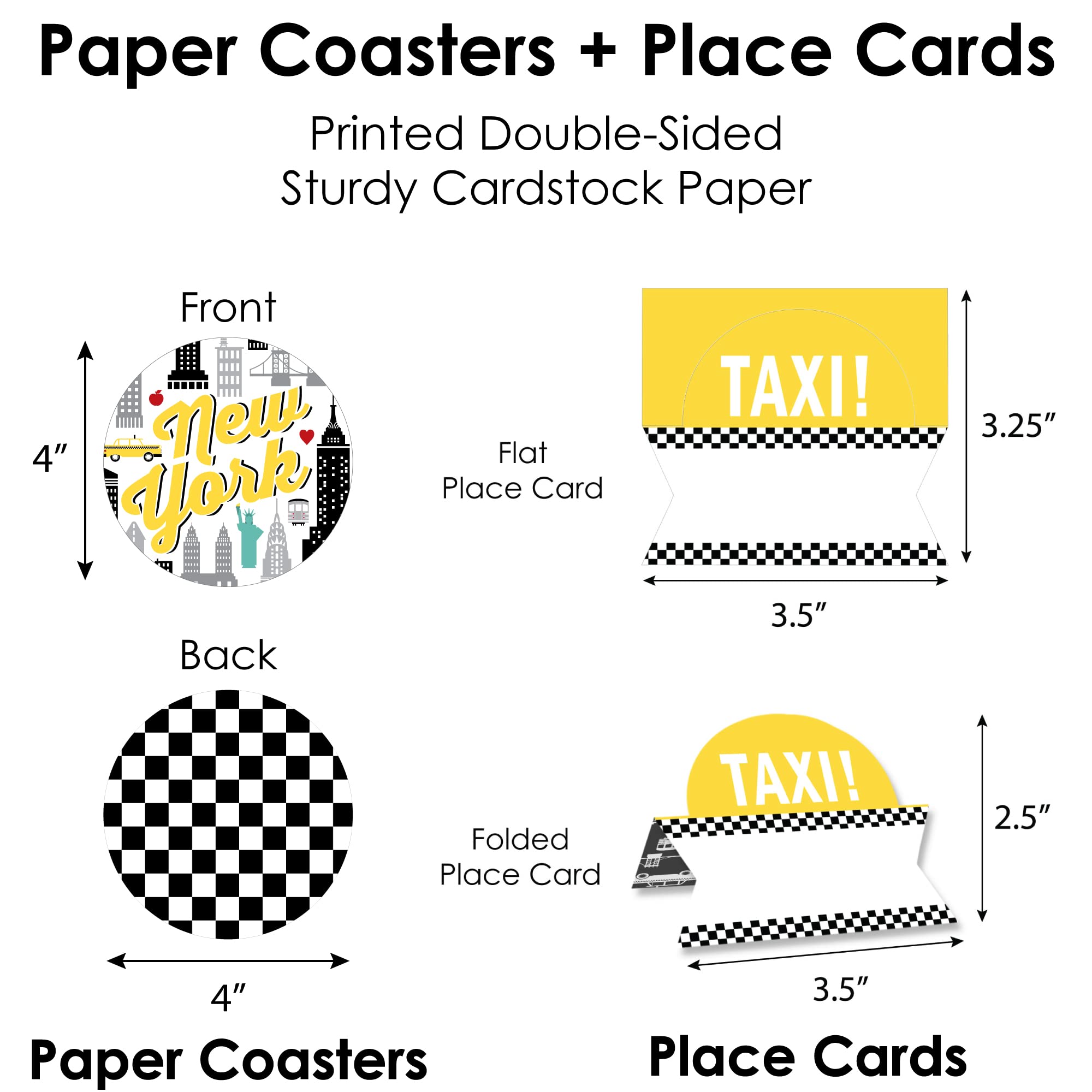 Big Dot of Happiness NYC Cityscape - New York City Party Paper Charger and Table Decorations - Chargerific Kit - Place Setting for 8