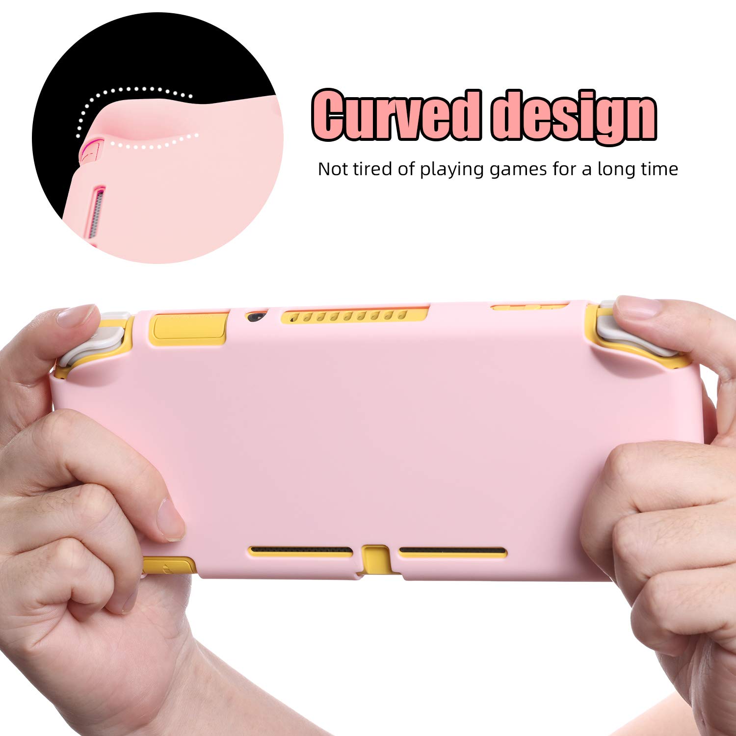ECHZOVE Comfort Grip Case for Nintendo Switch lite, Protective Hard Case for Nintendo Switch lite - Pink