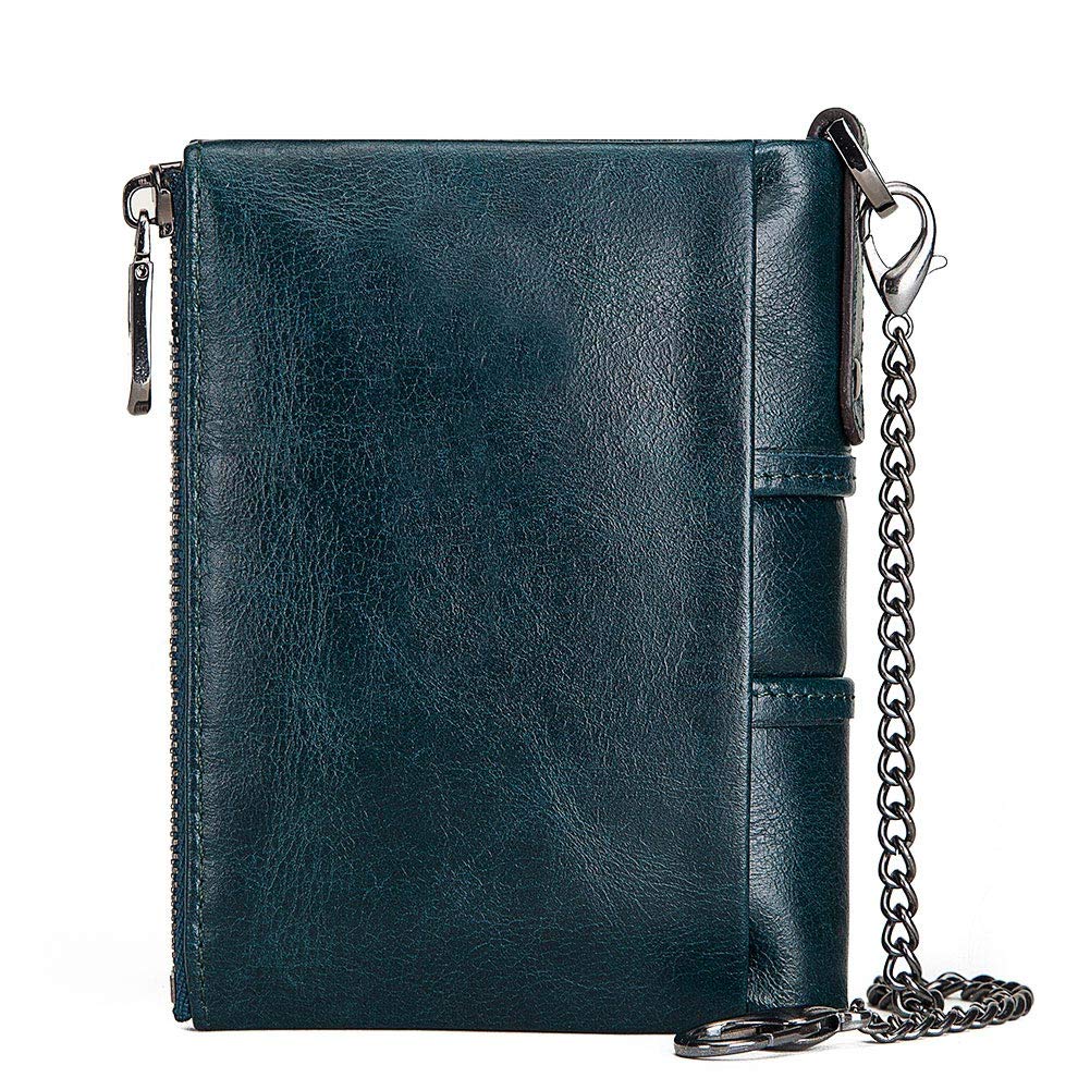 HARPIMER Womens Purse Leather Wallet RFID Blocking Ladies Purses with with Coin Pocket 16 Card Holder (Blue)