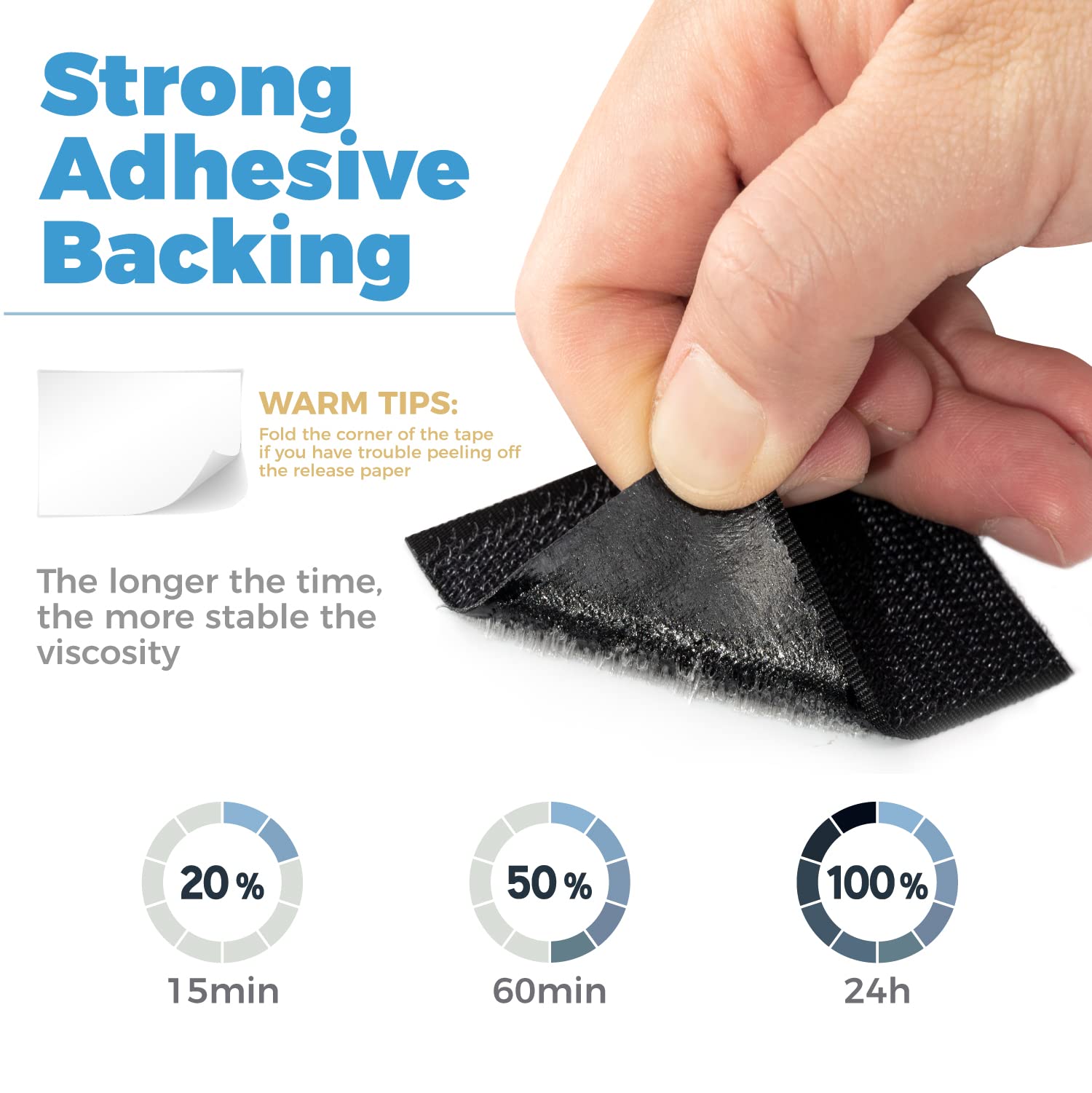 Amoolo Hook and Loop Tape (2 Inch x 15 Feet), Heavy Duty Self-Adhesive Sticky Back for Home, Office, Classroom and Outdoor Organization