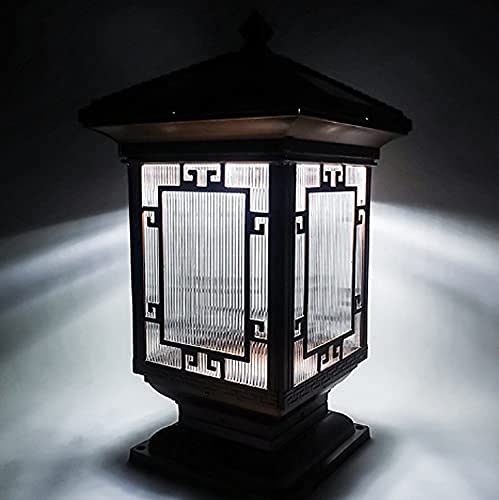 HSCW Solar Waterproof Landscape Lightins Modern Aluminium Die-Casting Pillar Lamp Outdoor Main Gate Stigma Lighting Column Headlights Home Garden Solar Lights Outdoor Wall Lights Lights 3