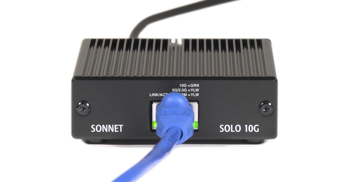 Sonnet Technologies Solo 10G Thunderbolt 3 to 10GBASE-T Ethernet Fanless Adapter (SOLO10G-TB3)